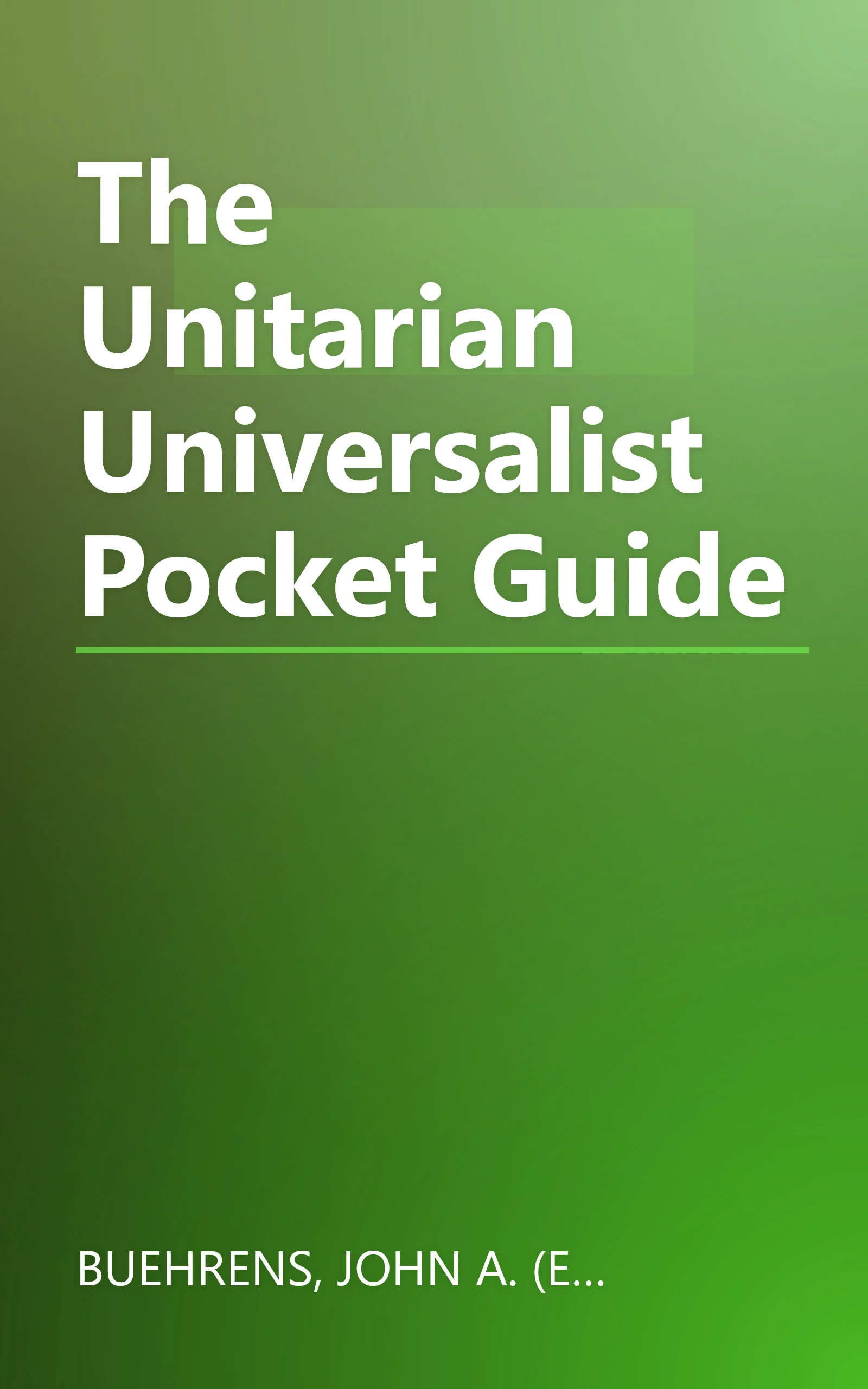 The Unitarian Universalist Pocket Guide book cover