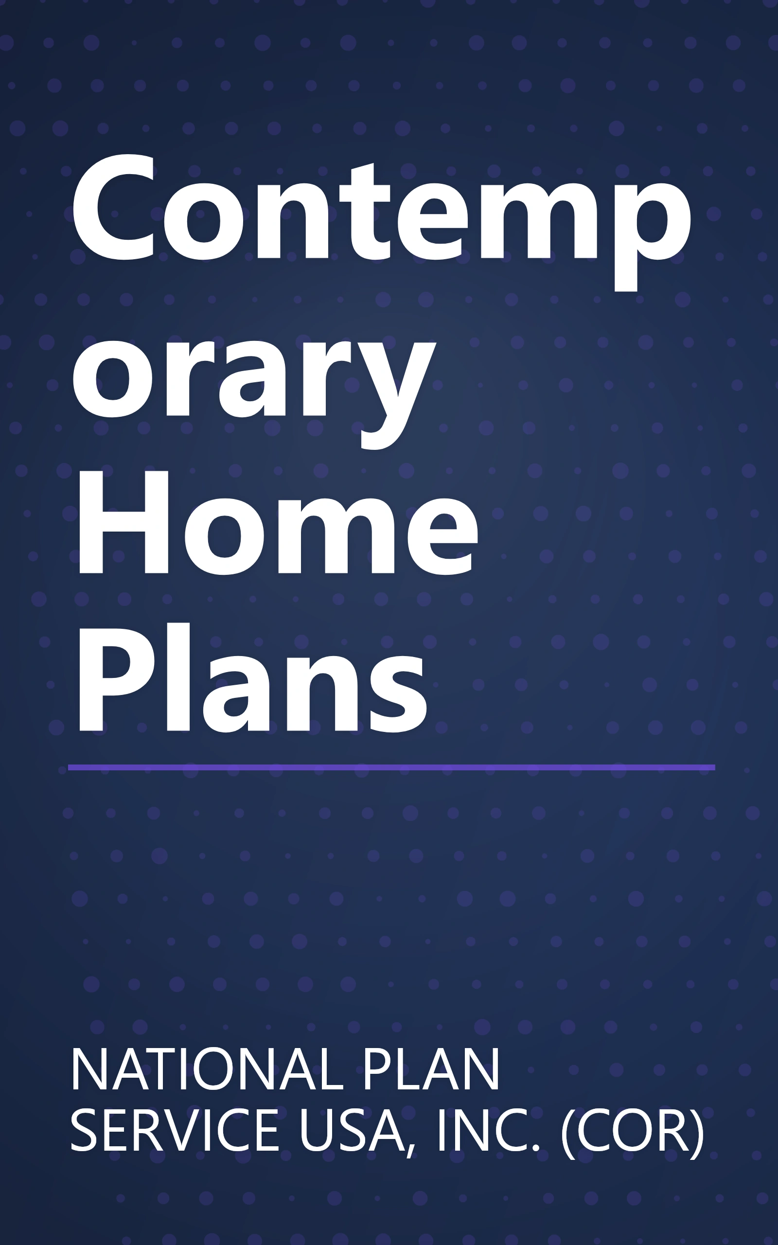 Contemporary Home Plans book cover