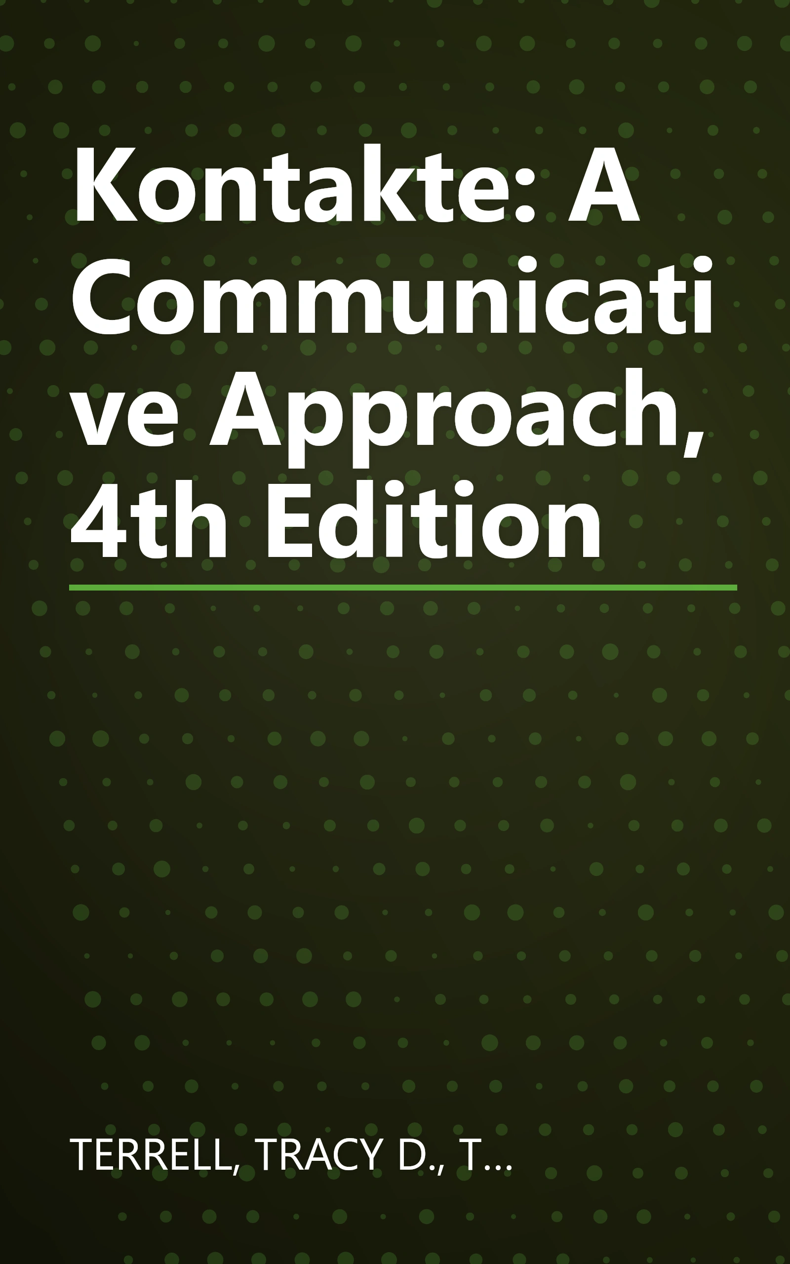 Kontakte: A Communicative Approach, 4th Edition book cover