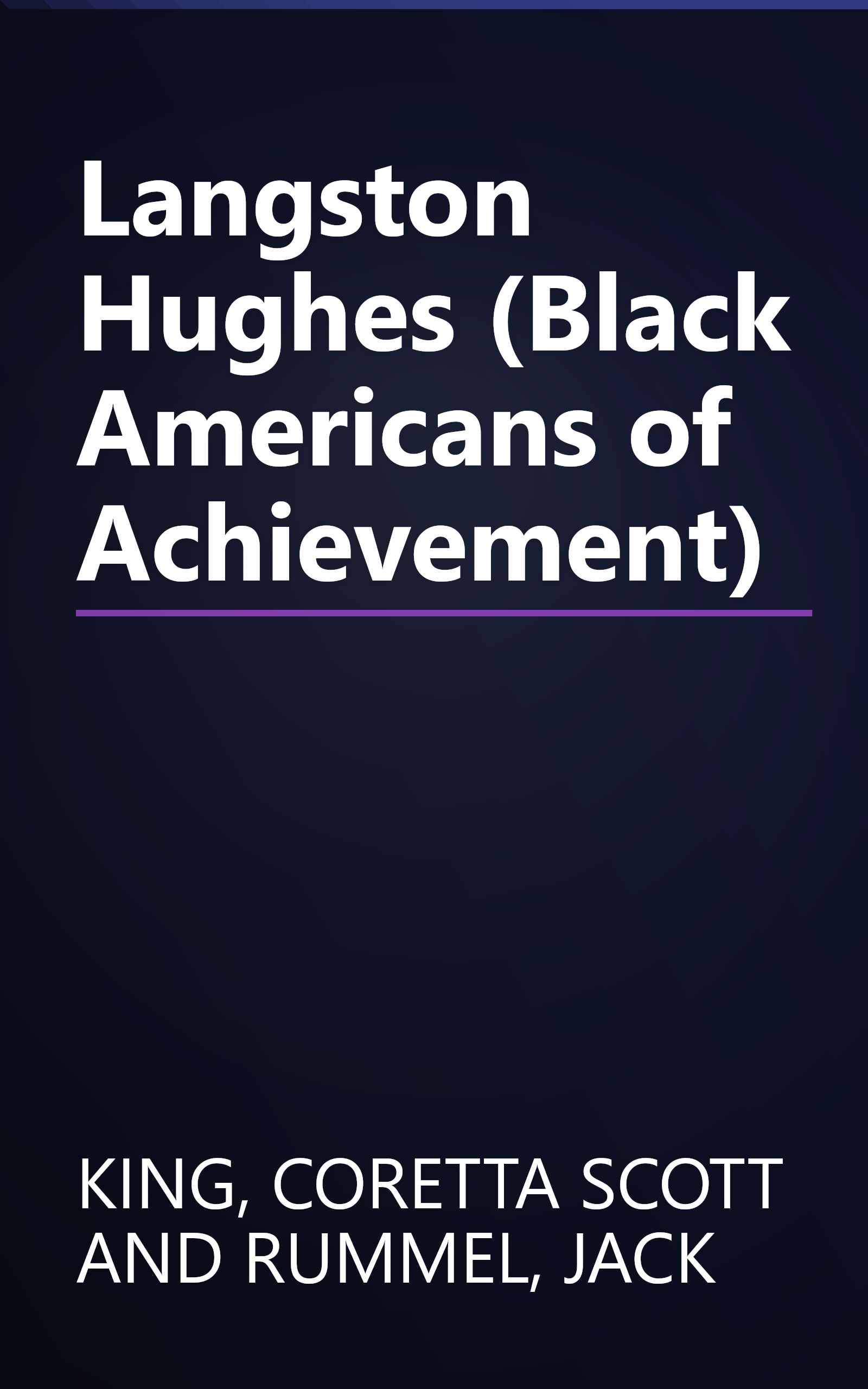 Langston Hughes (Black Americans of Achievement) book cover