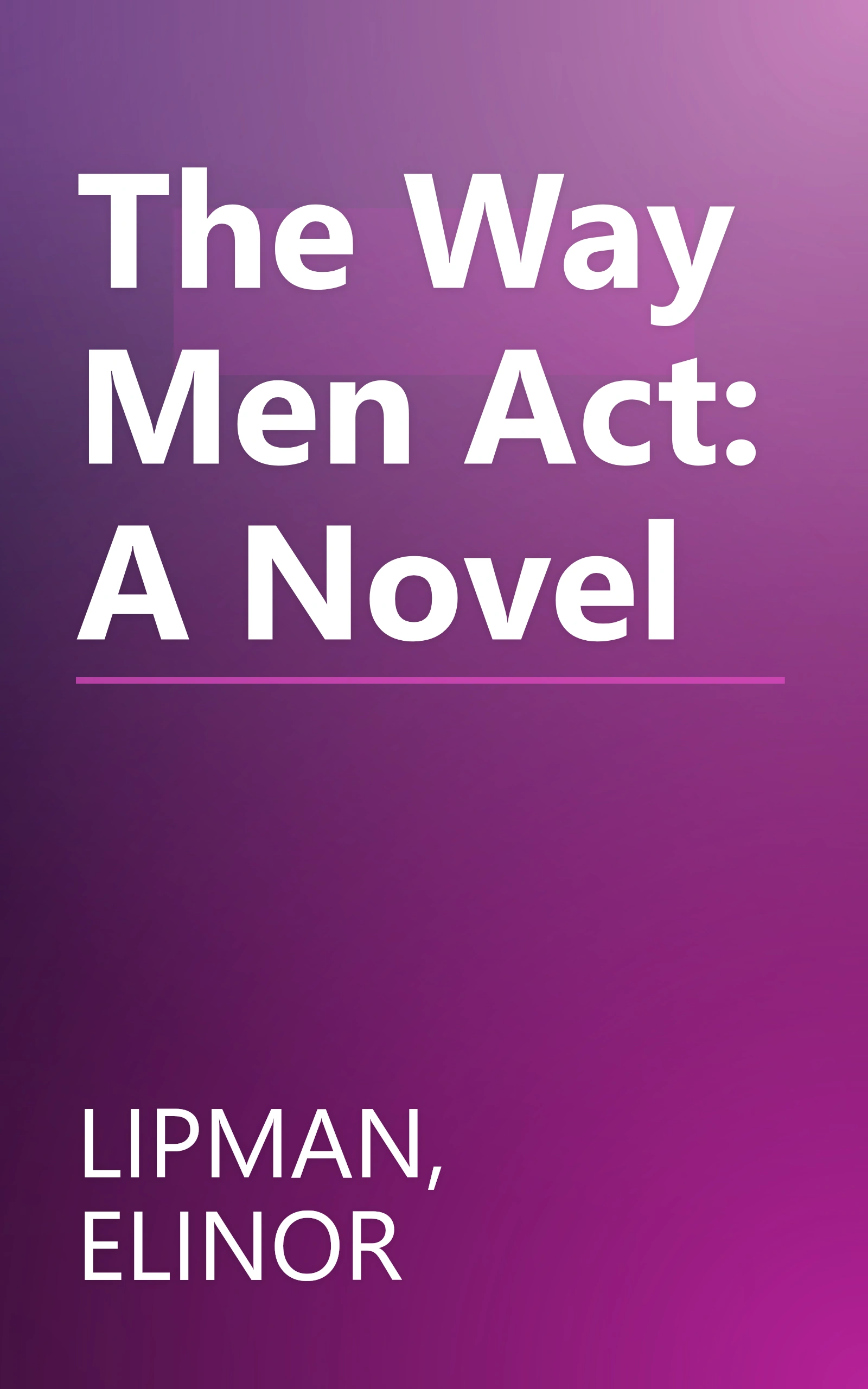 The Way Men Act: A Novel book cover