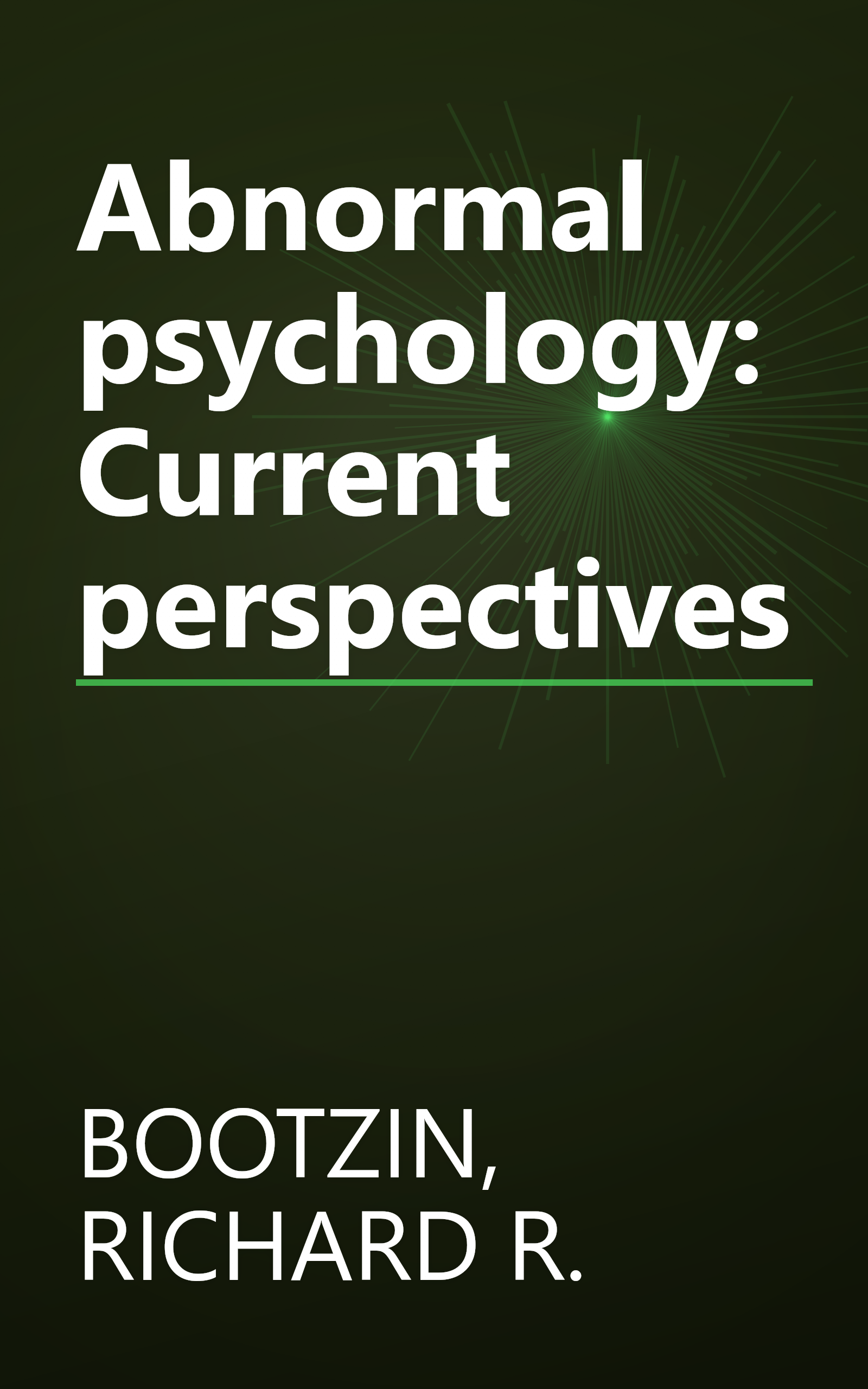 Abnormal psychology: Current perspectives book cover