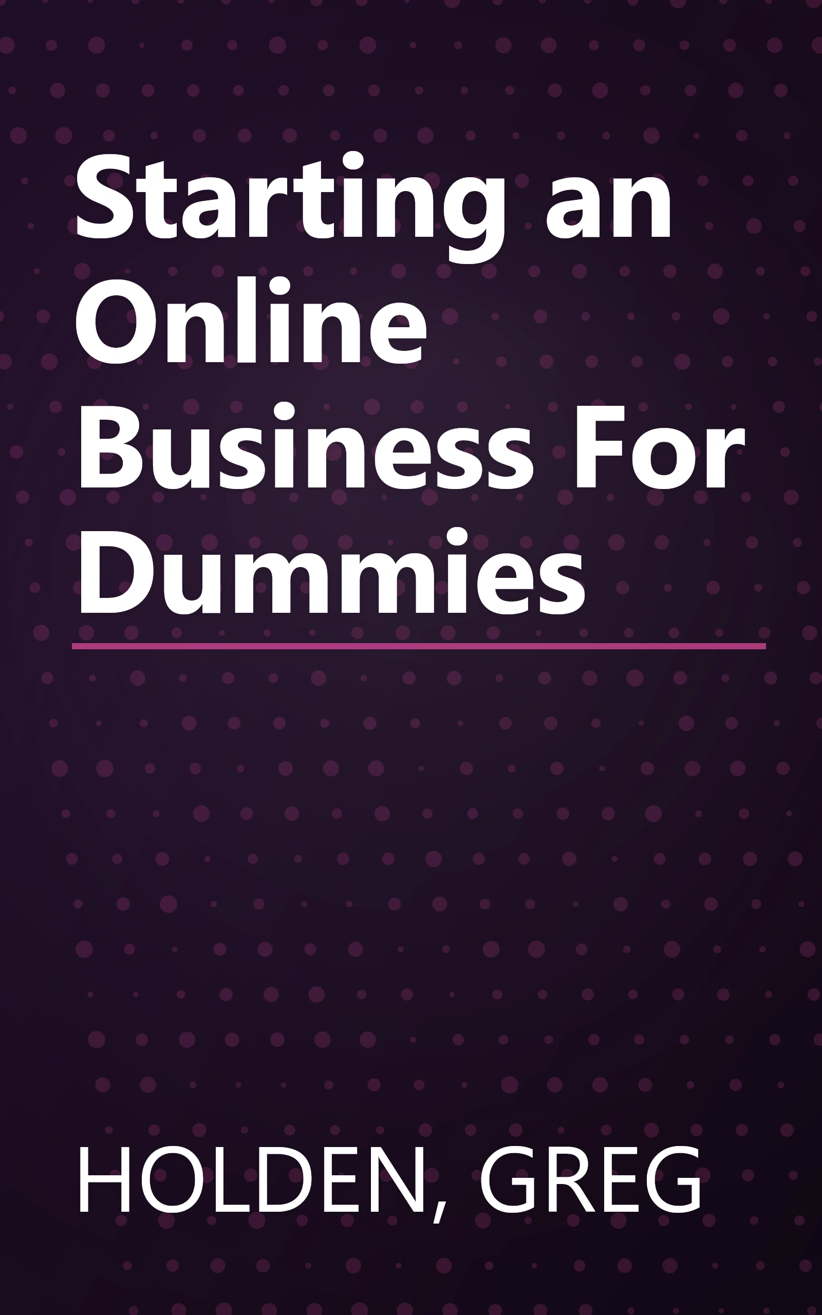 Starting an Online Business For Dummies book cover
