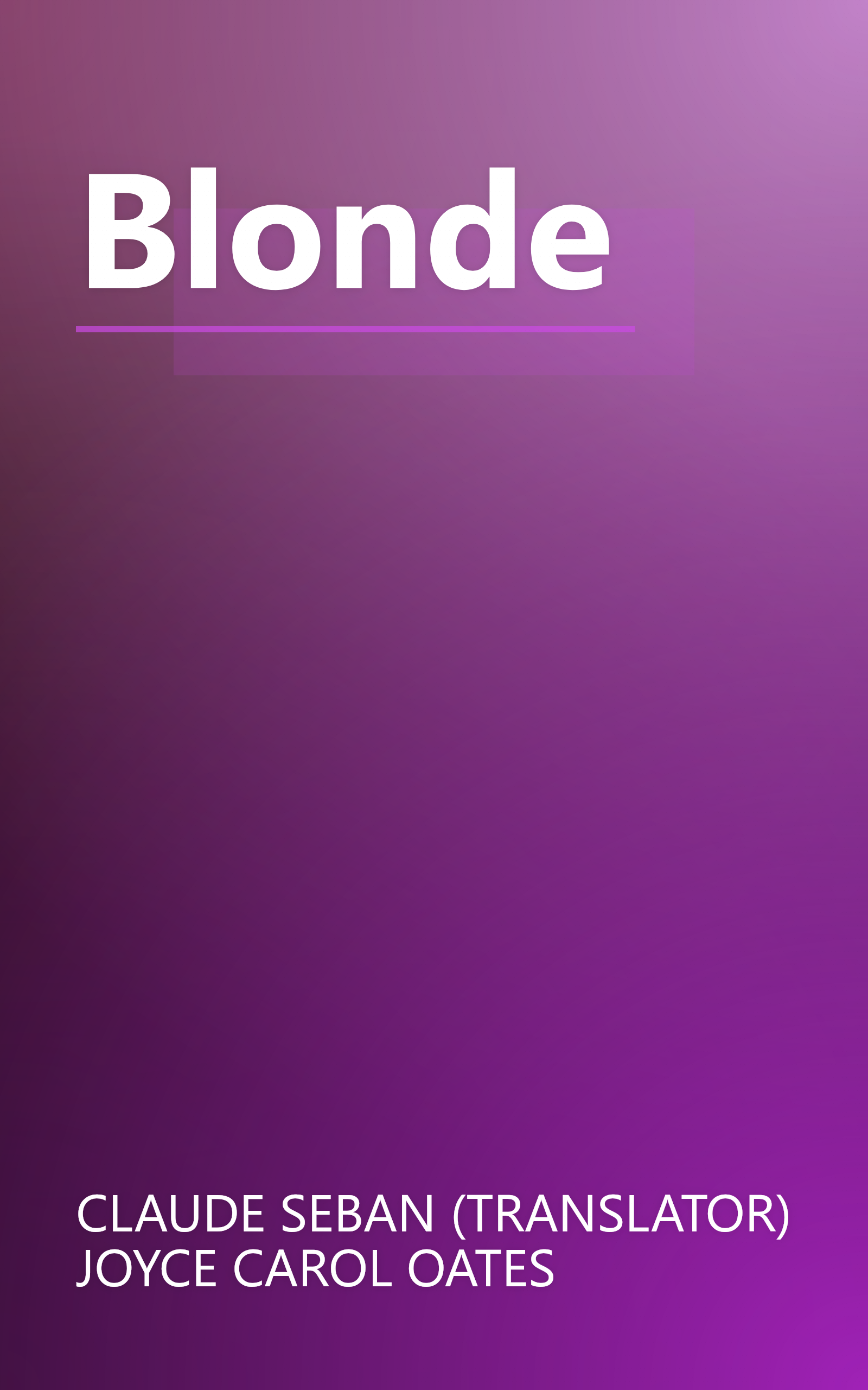 Blonde book cover
