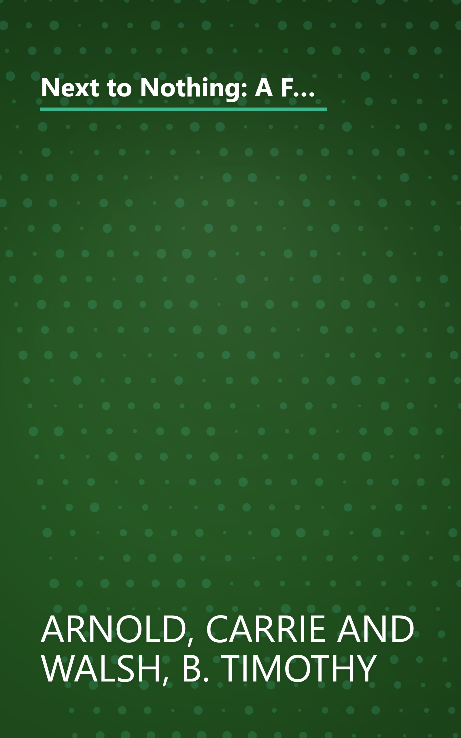 Next to Nothing: A Firsthand Account of One Teenager's Experience with an Eating Disorder (Adolescent Mental Health Initiative) book cover