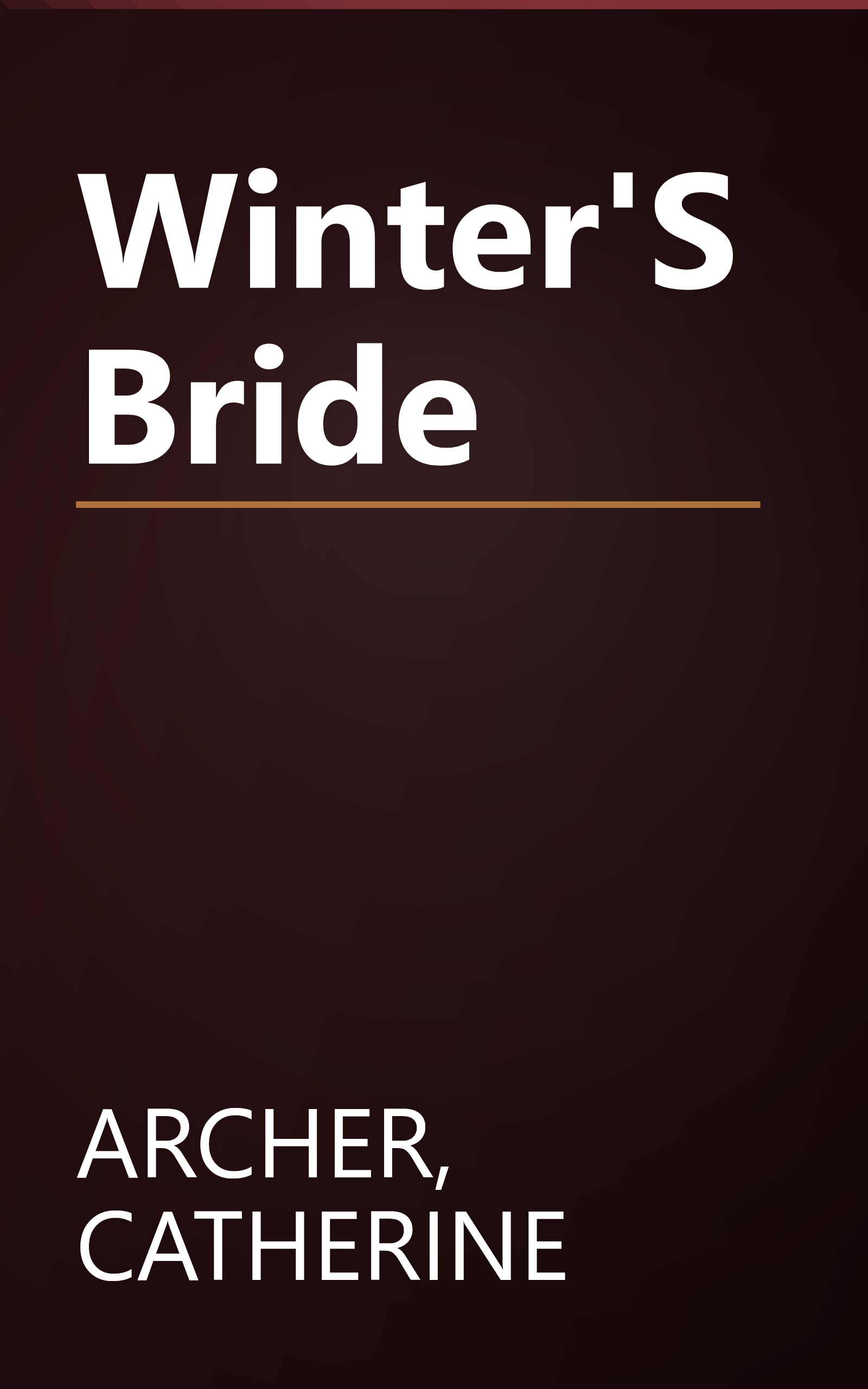 Winter'S Bride book cover