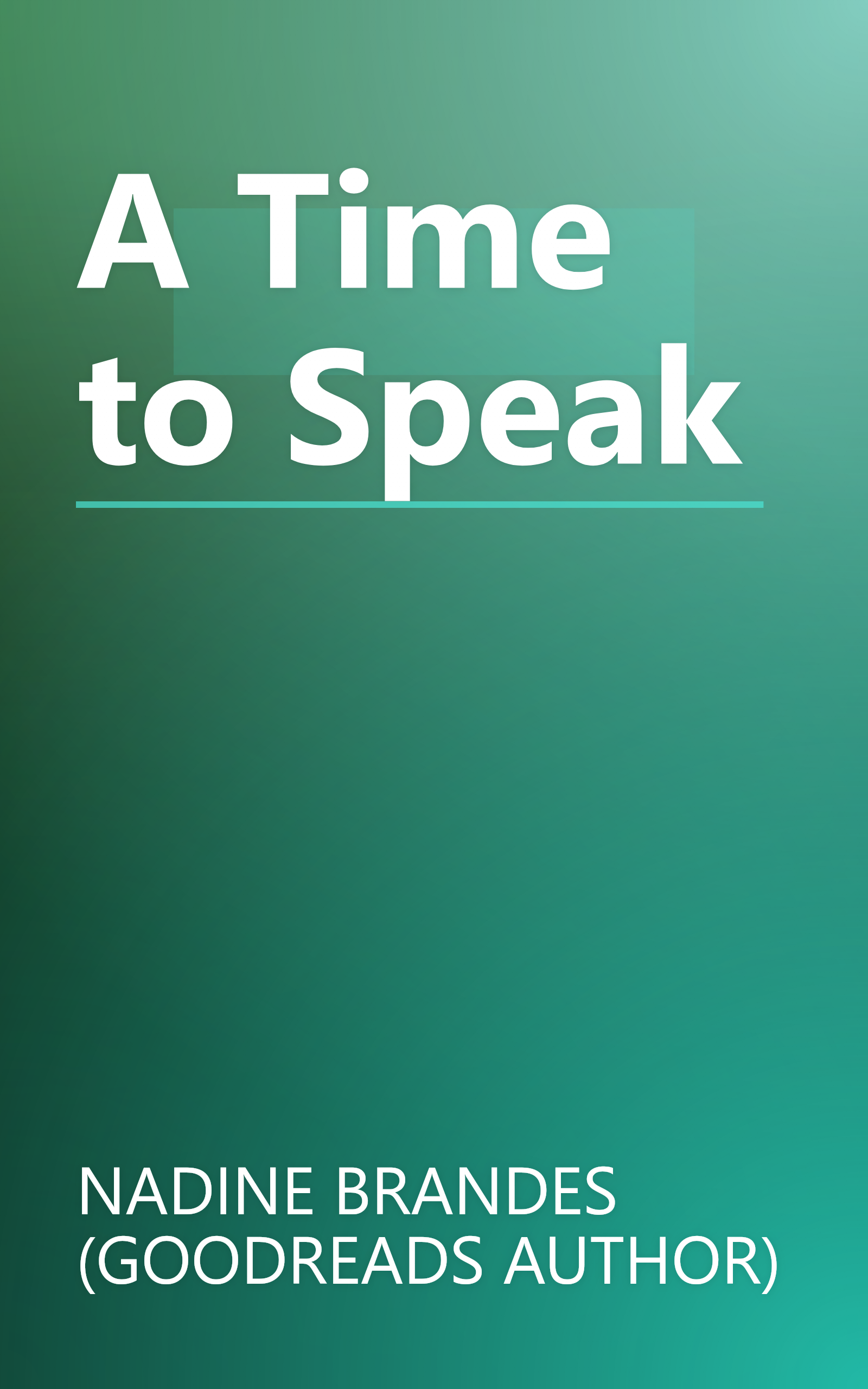 A Time to Speak book cover