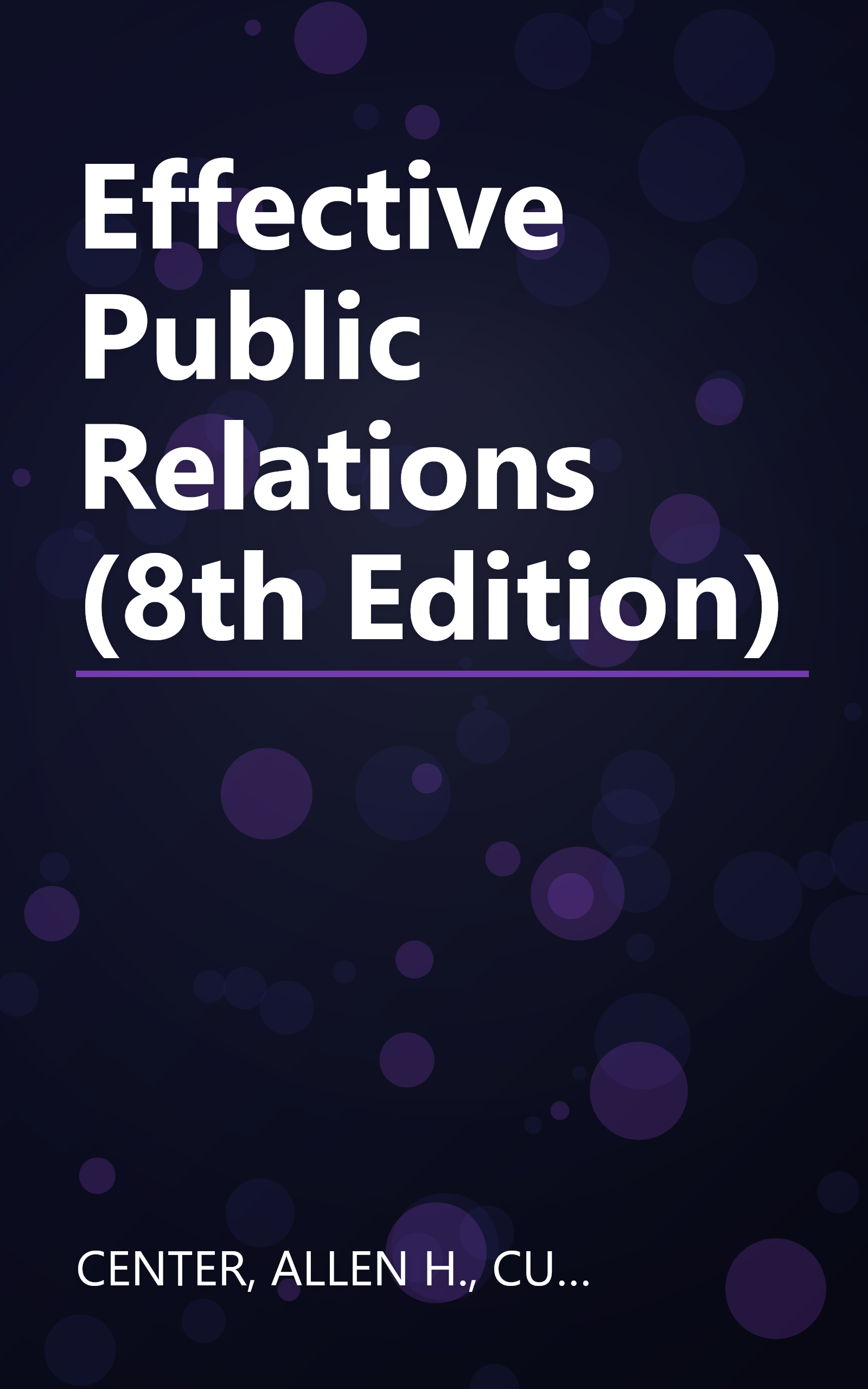 Effective Public Relations (8th Edition) book cover