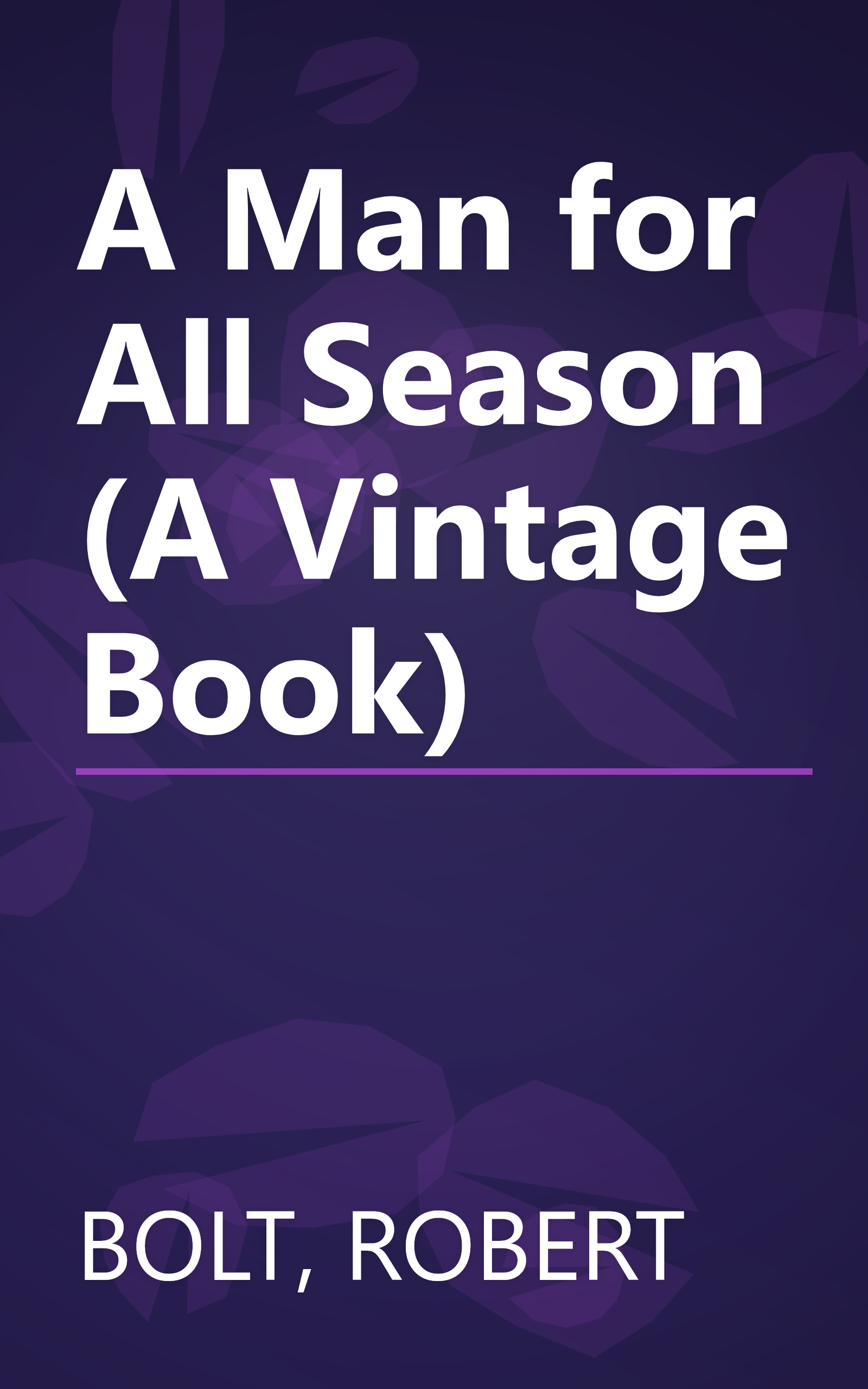 A Man for All Season (A Vintage Book) book cover