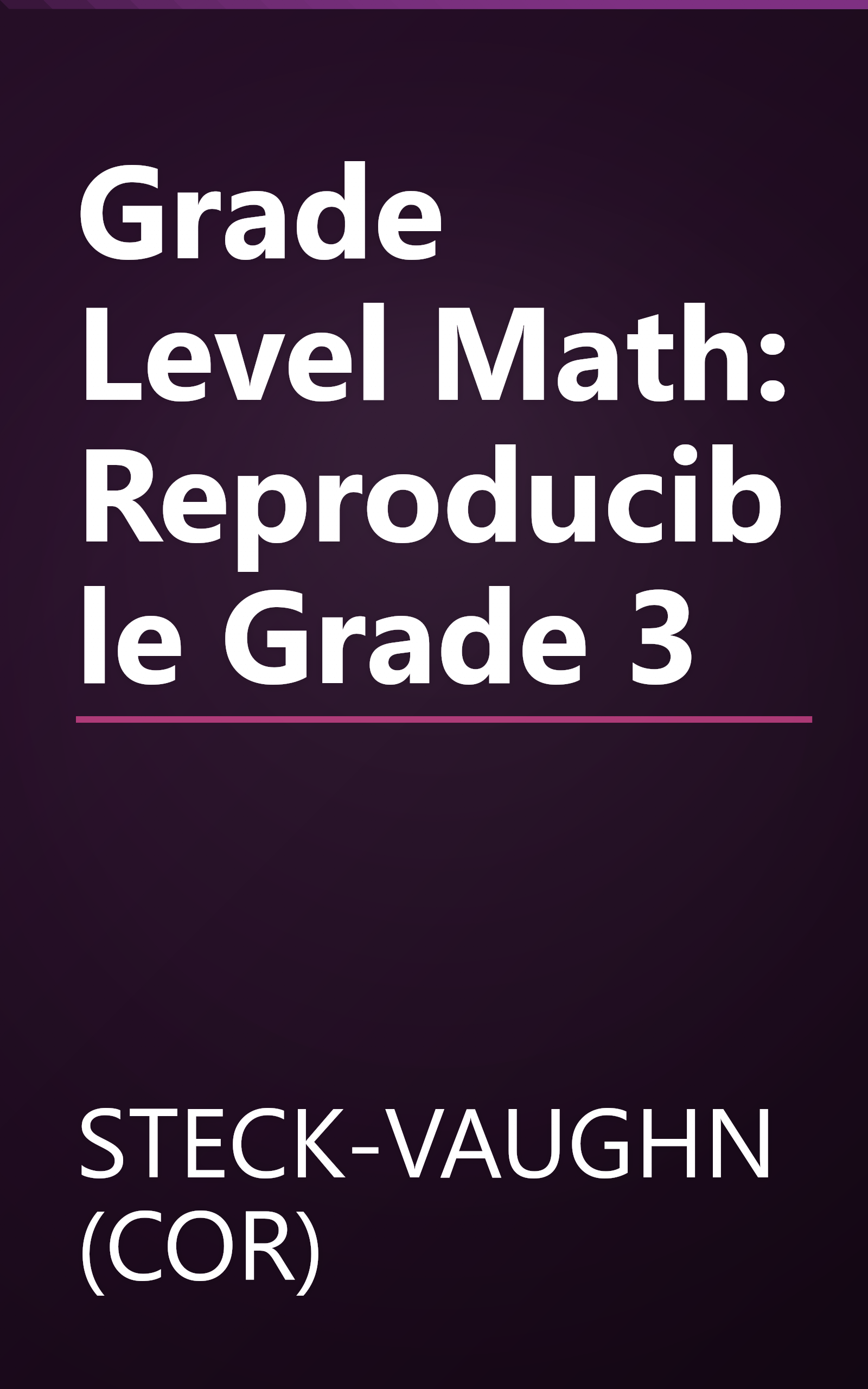 Grade Level Math: Reproducible Grade 3 book cover