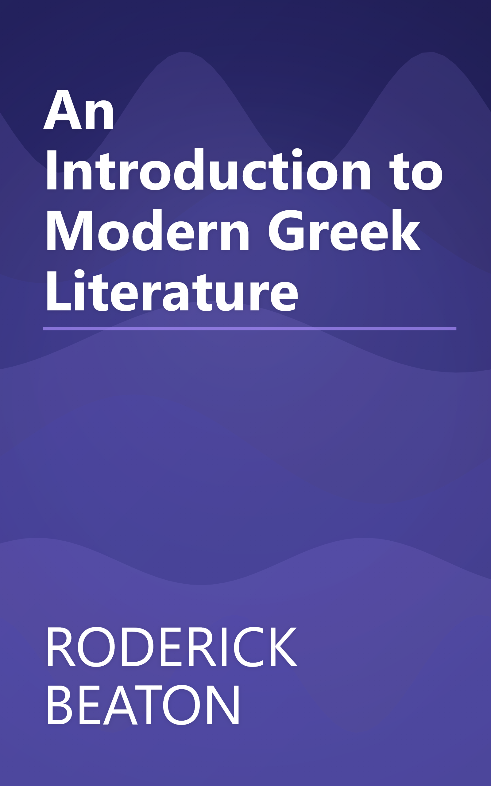 An Introduction to Modern Greek Literature book cover