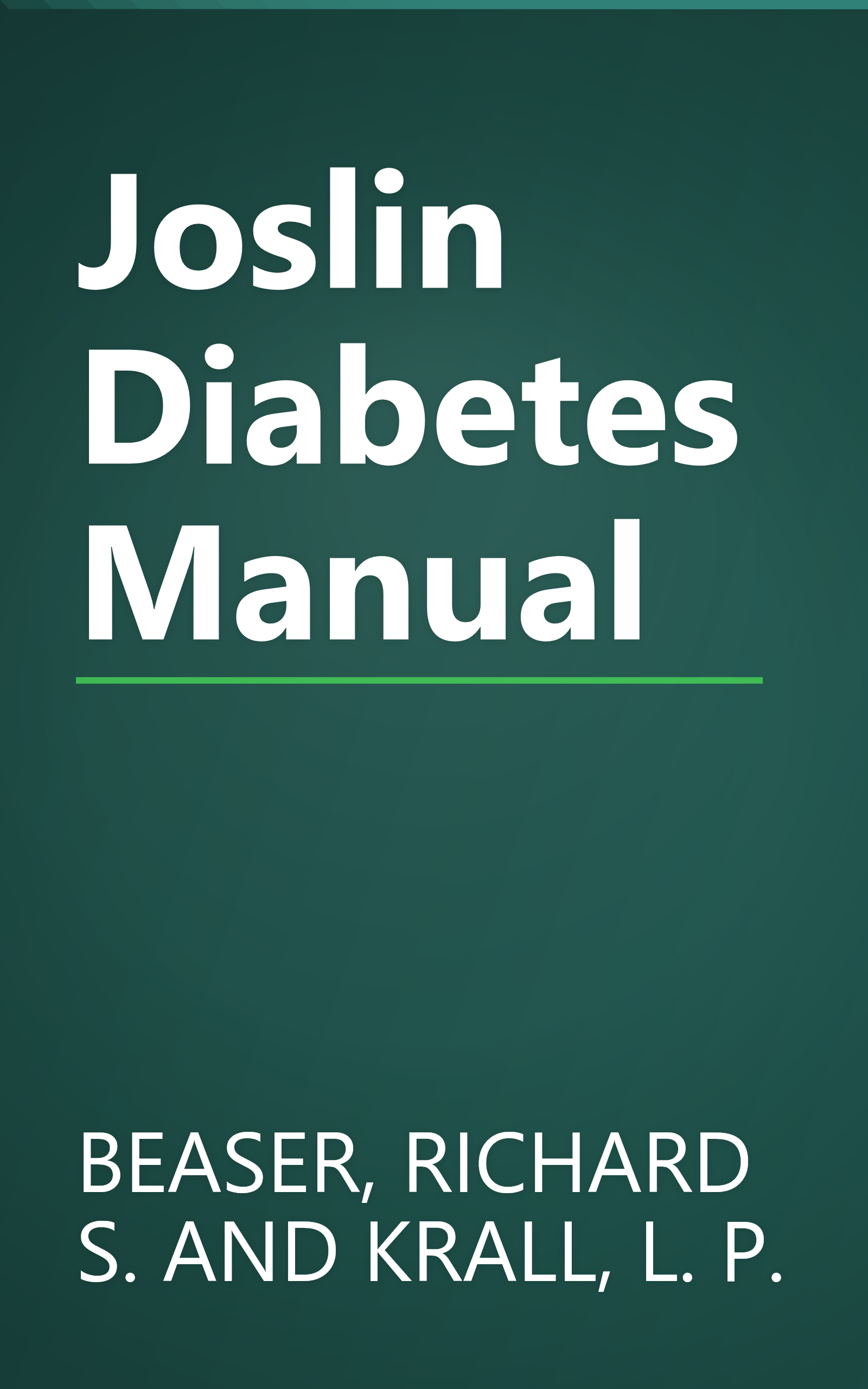 Joslin Diabetes Manual book cover