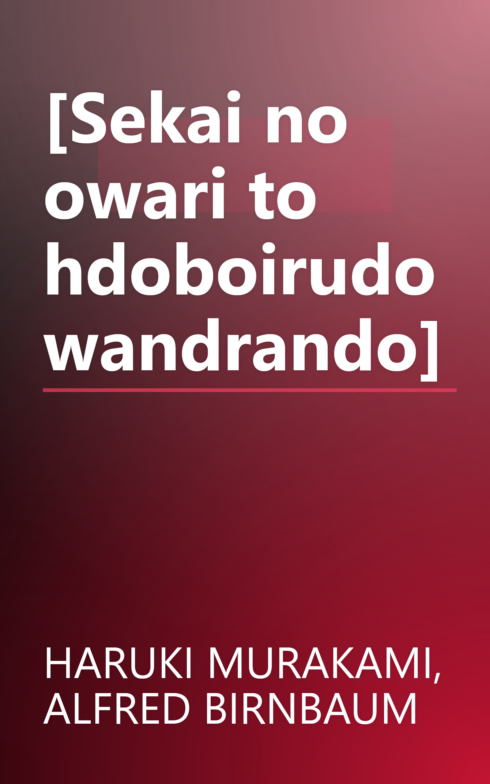 [Sekai no owari to hdoboirudo wandrando] book cover