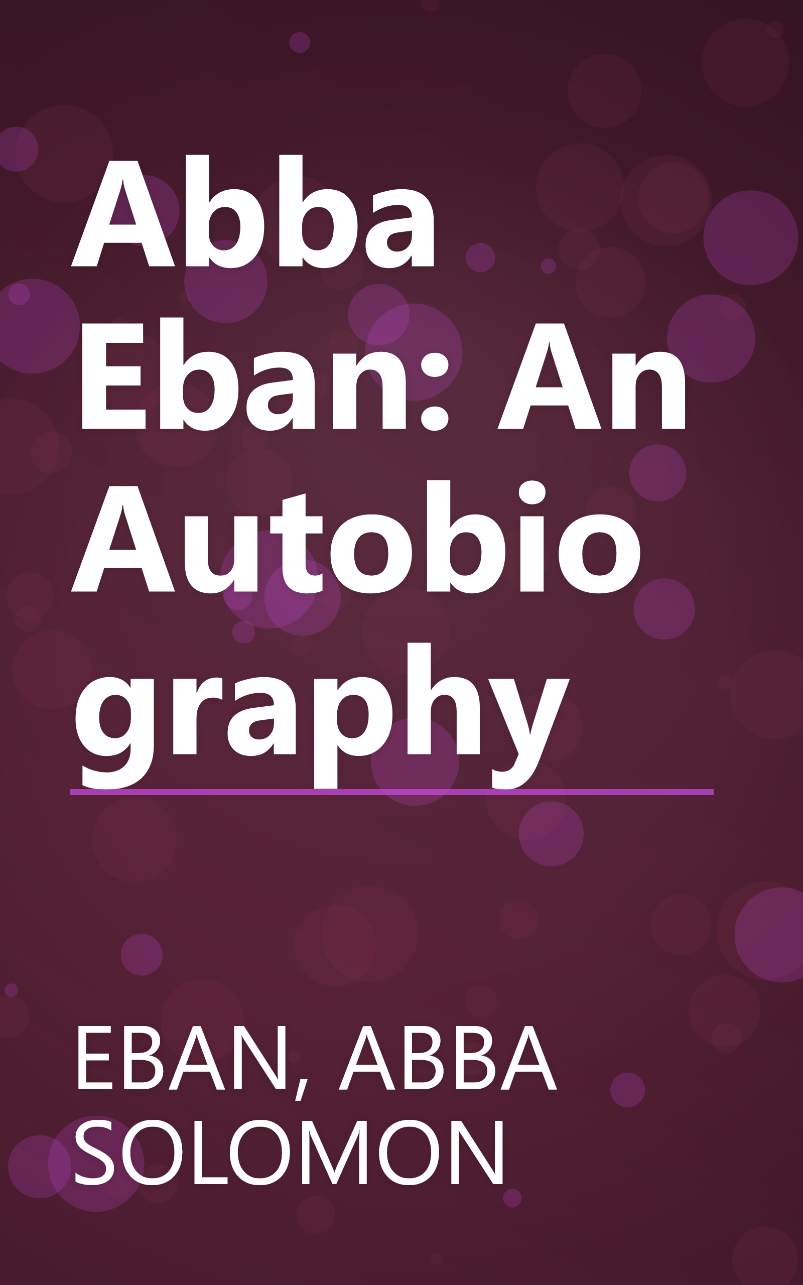 Abba Eban: An Autobiography book cover