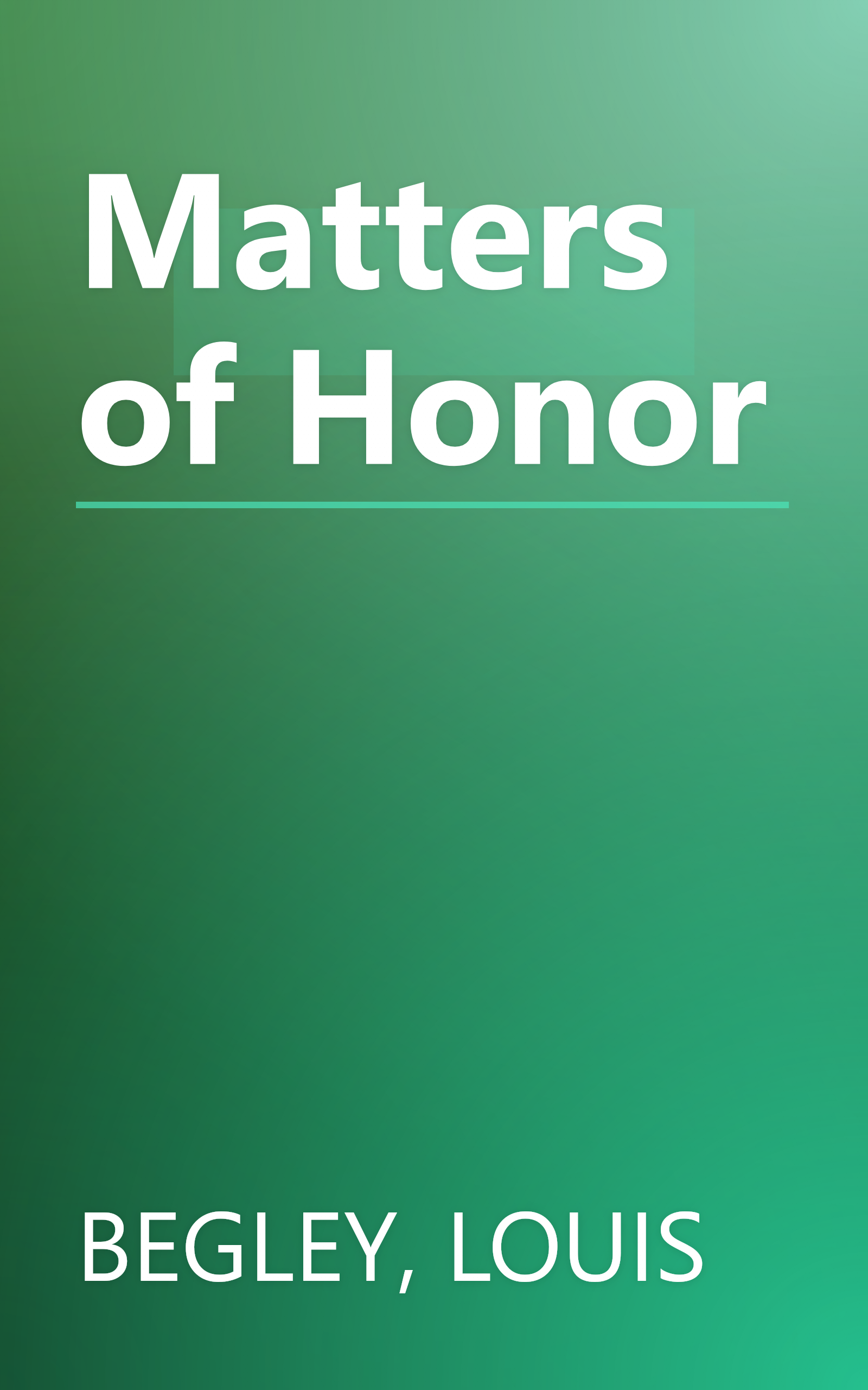 Matters of Honor book cover