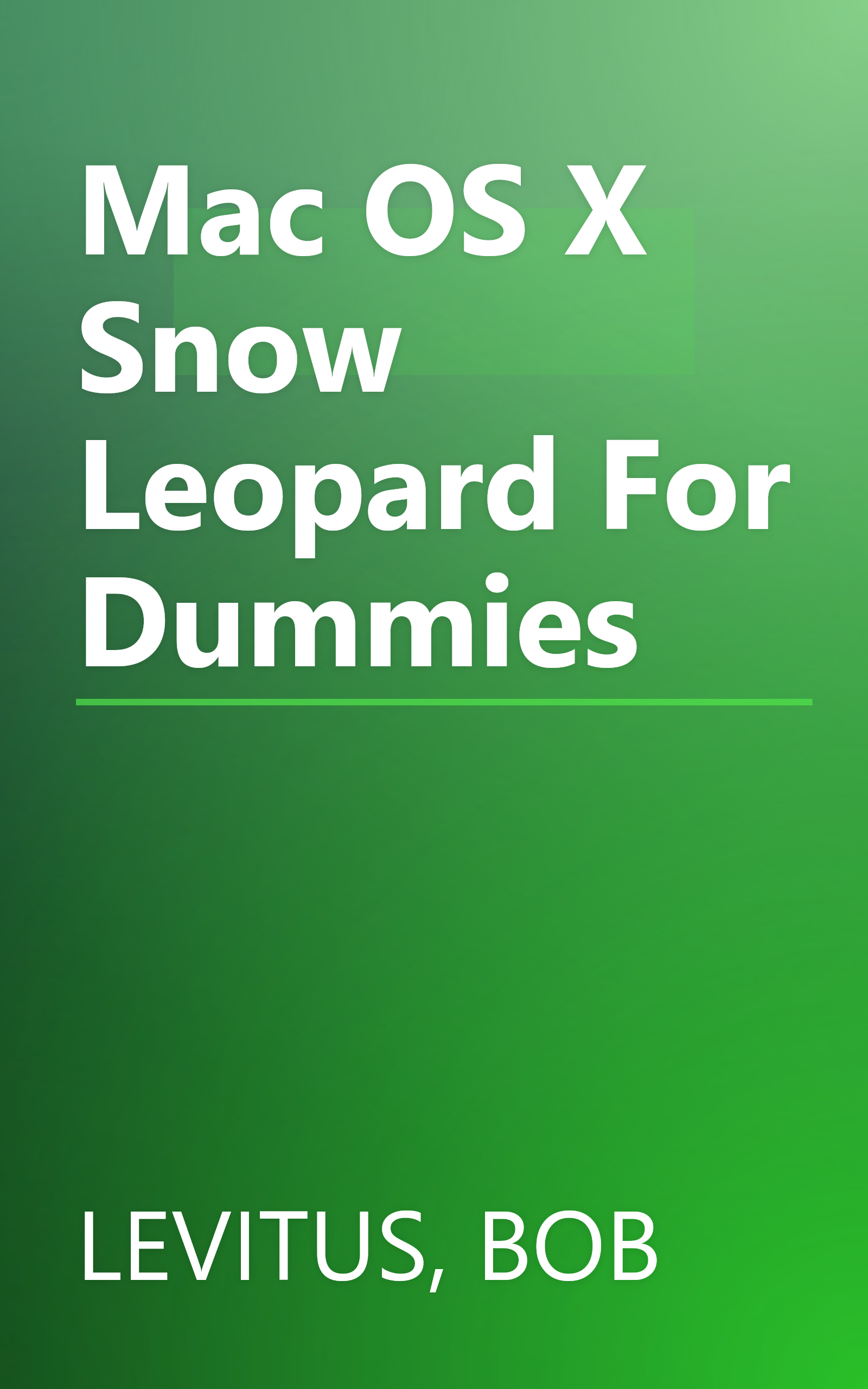 Mac OS X Snow Leopard For Dummies book cover