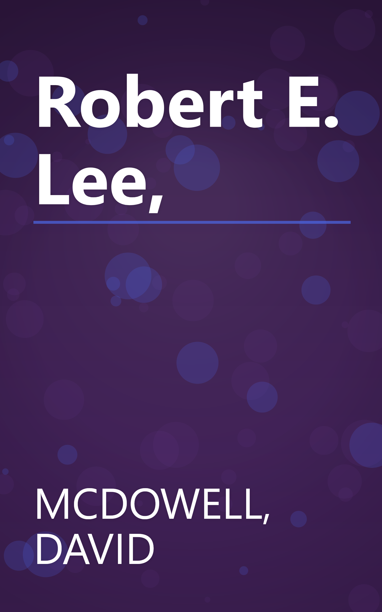 Robert E. Lee, book cover