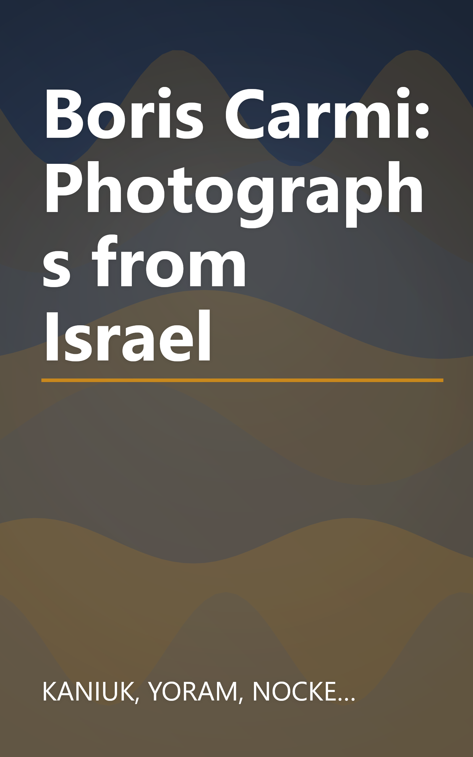 Boris Carmi: Photographs from Israel book cover