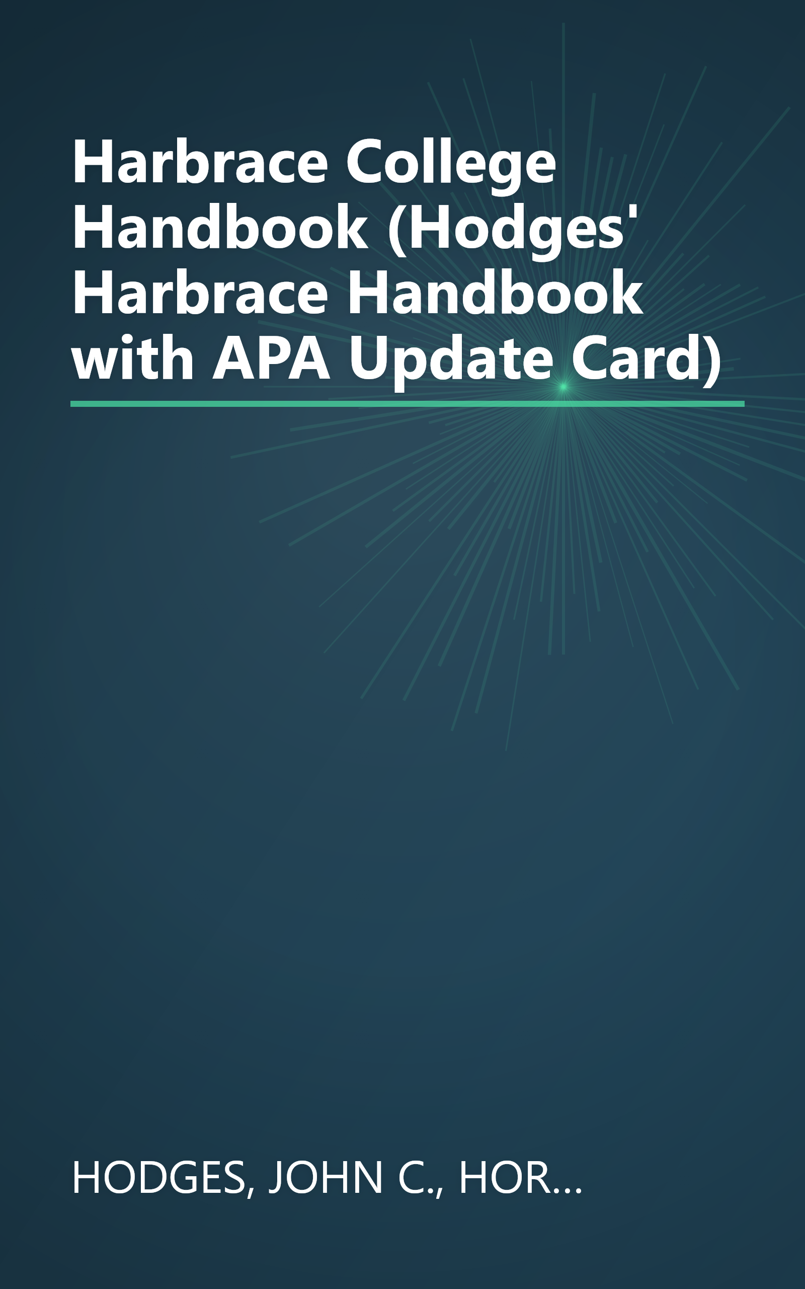 Harbrace College Handbook (Hodges' Harbrace Handbook with APA Update Card) book cover