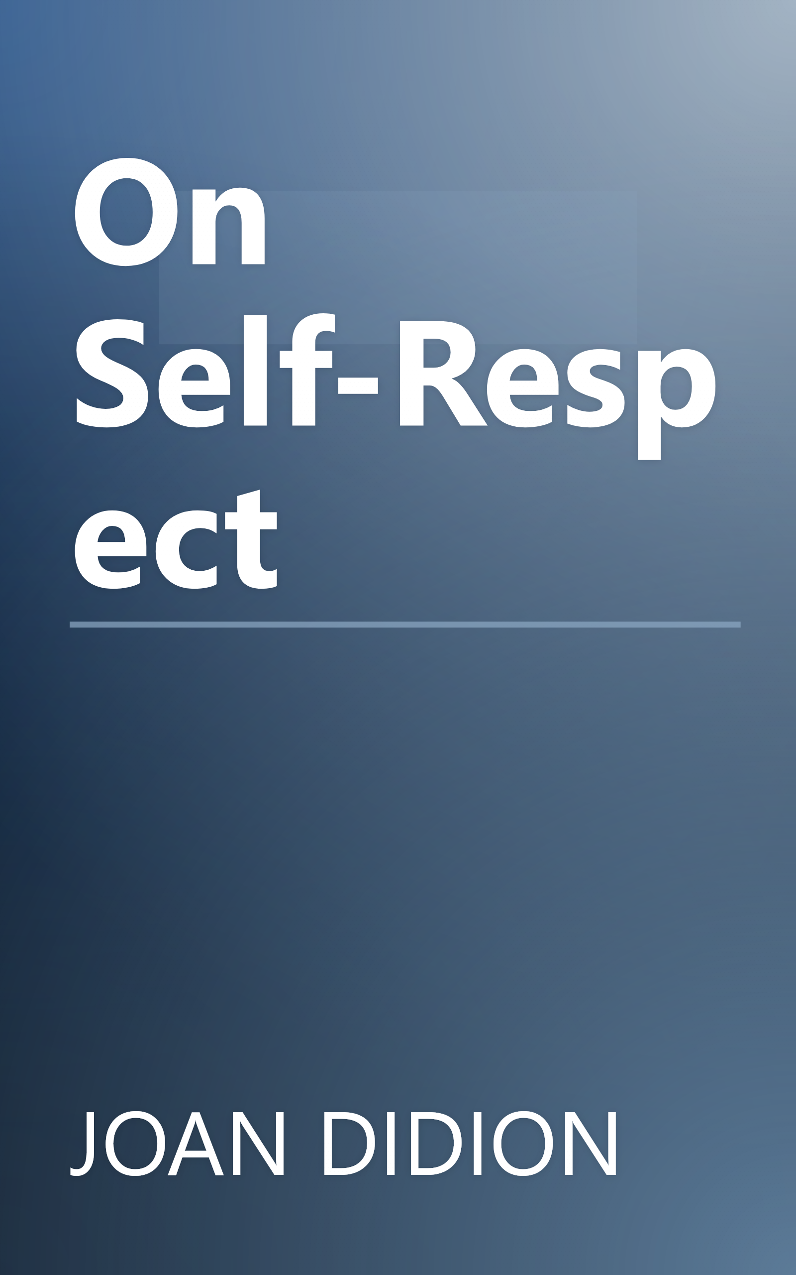 On Self-Respect book cover