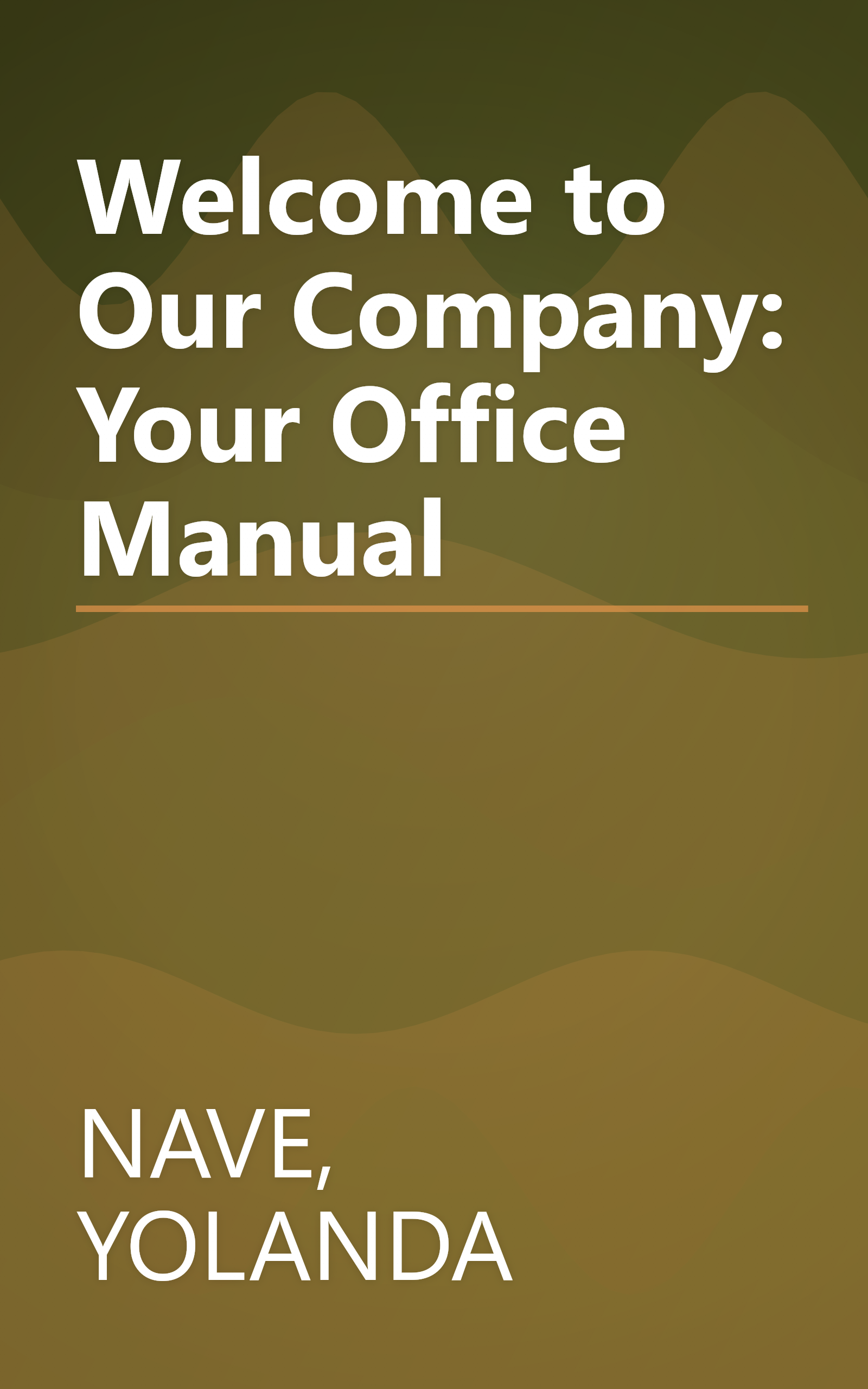 Welcome to Our Company: Your Office Manual book cover
