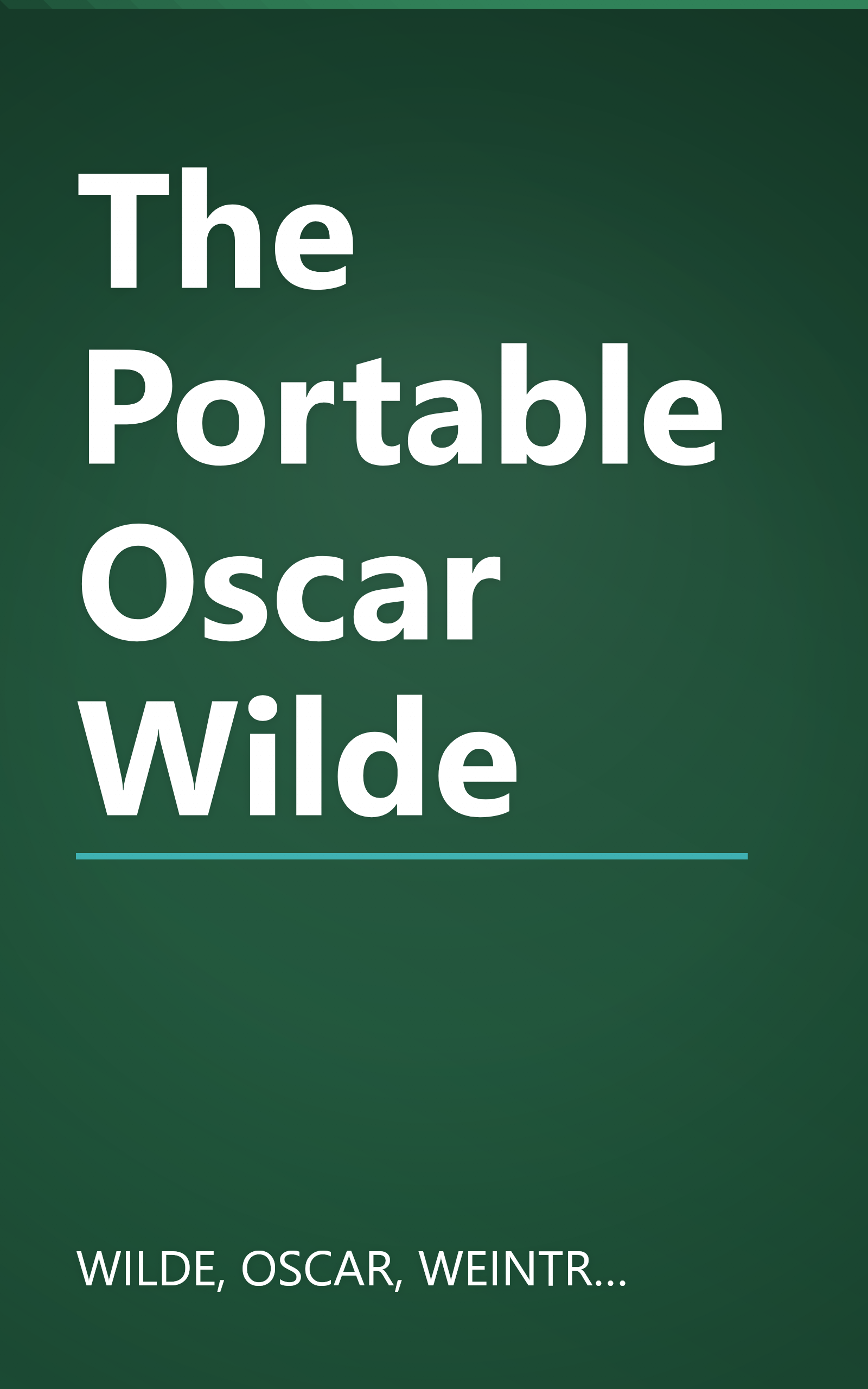 The Portable Oscar Wilde book cover