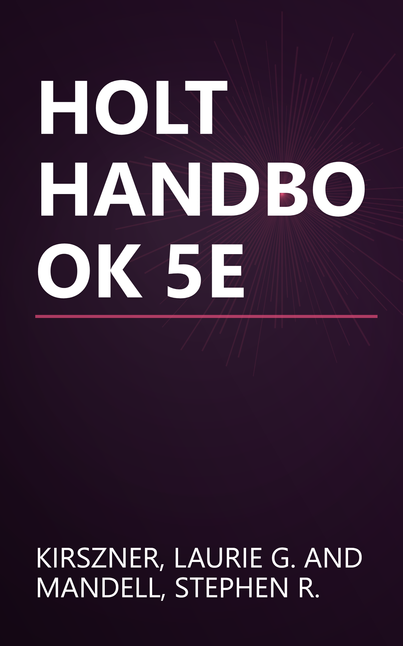 HOLT HANDBOOK 5E book cover