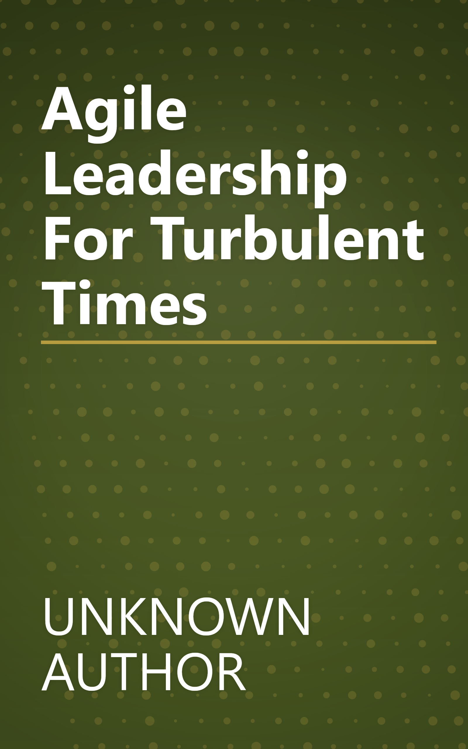 Agile Leadership For Turbulent Times book cover