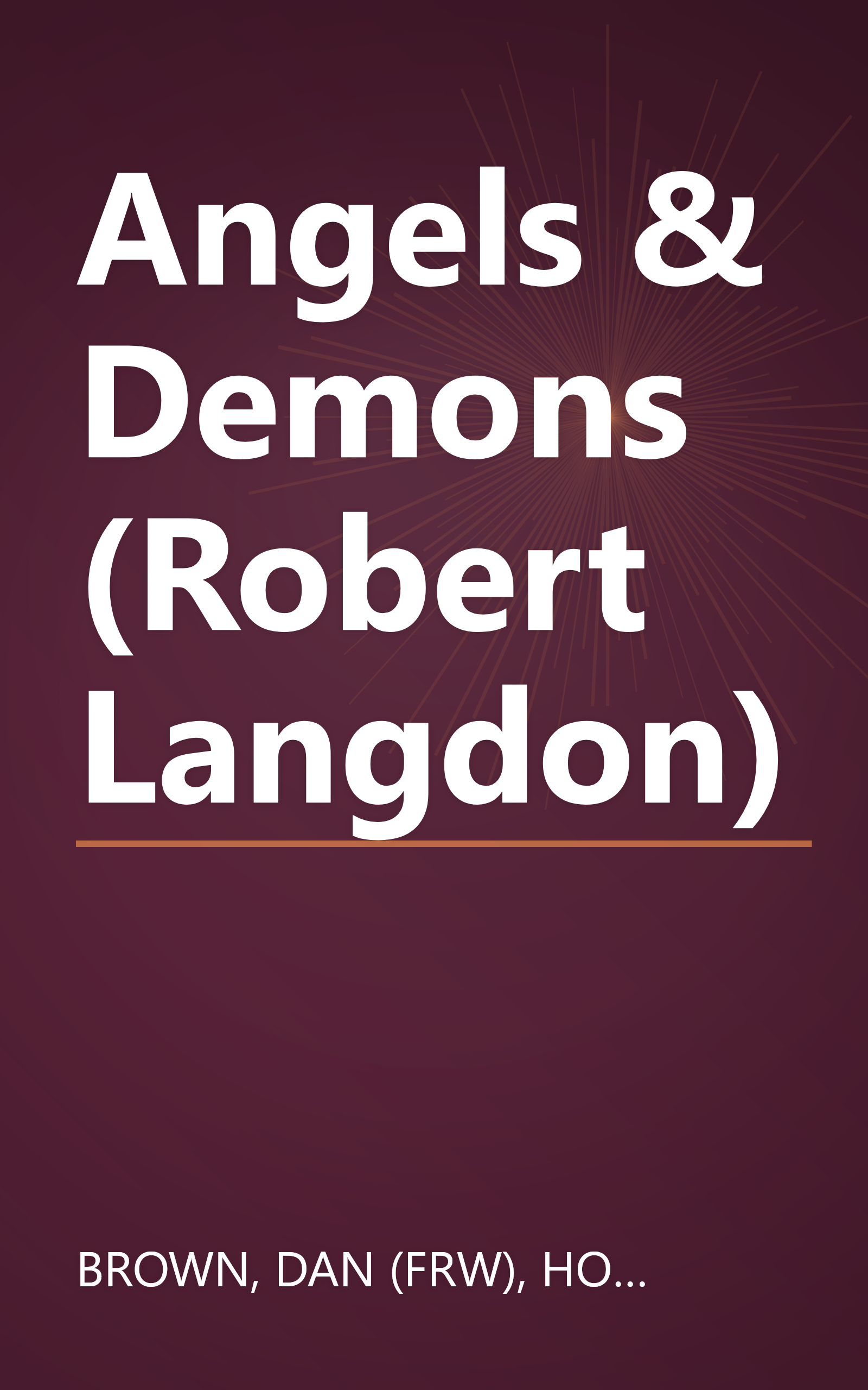 Angels & Demons (Robert Langdon) book cover