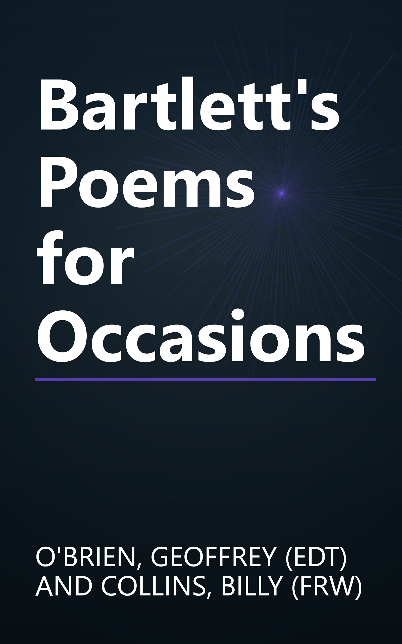Bartlett's Poems for Occasions book cover