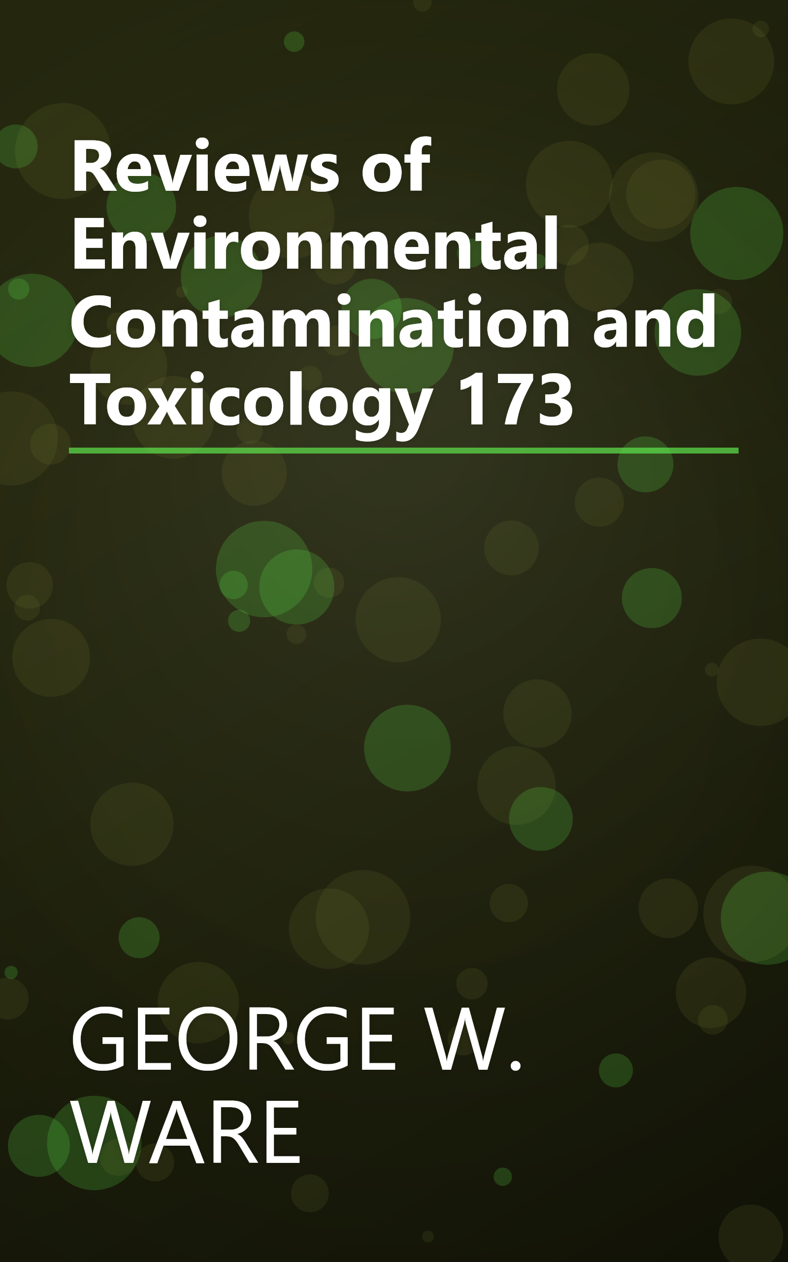 Reviews of Environmental Contamination and Toxicology 173 book cover