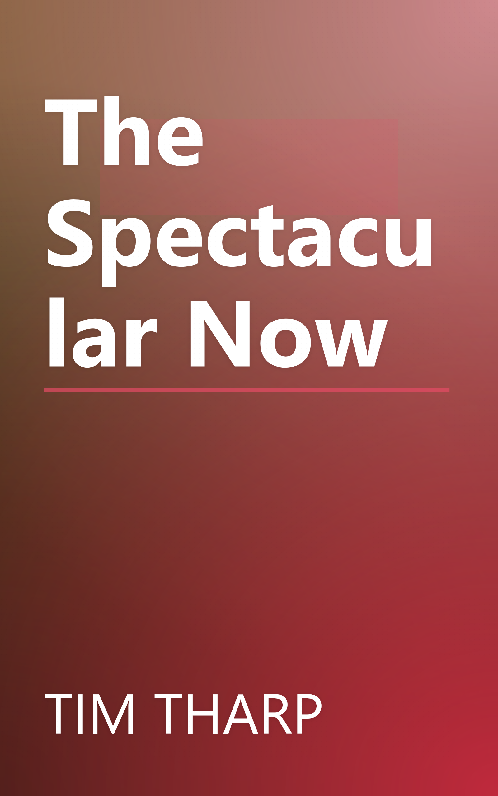The Spectacular Now book cover
