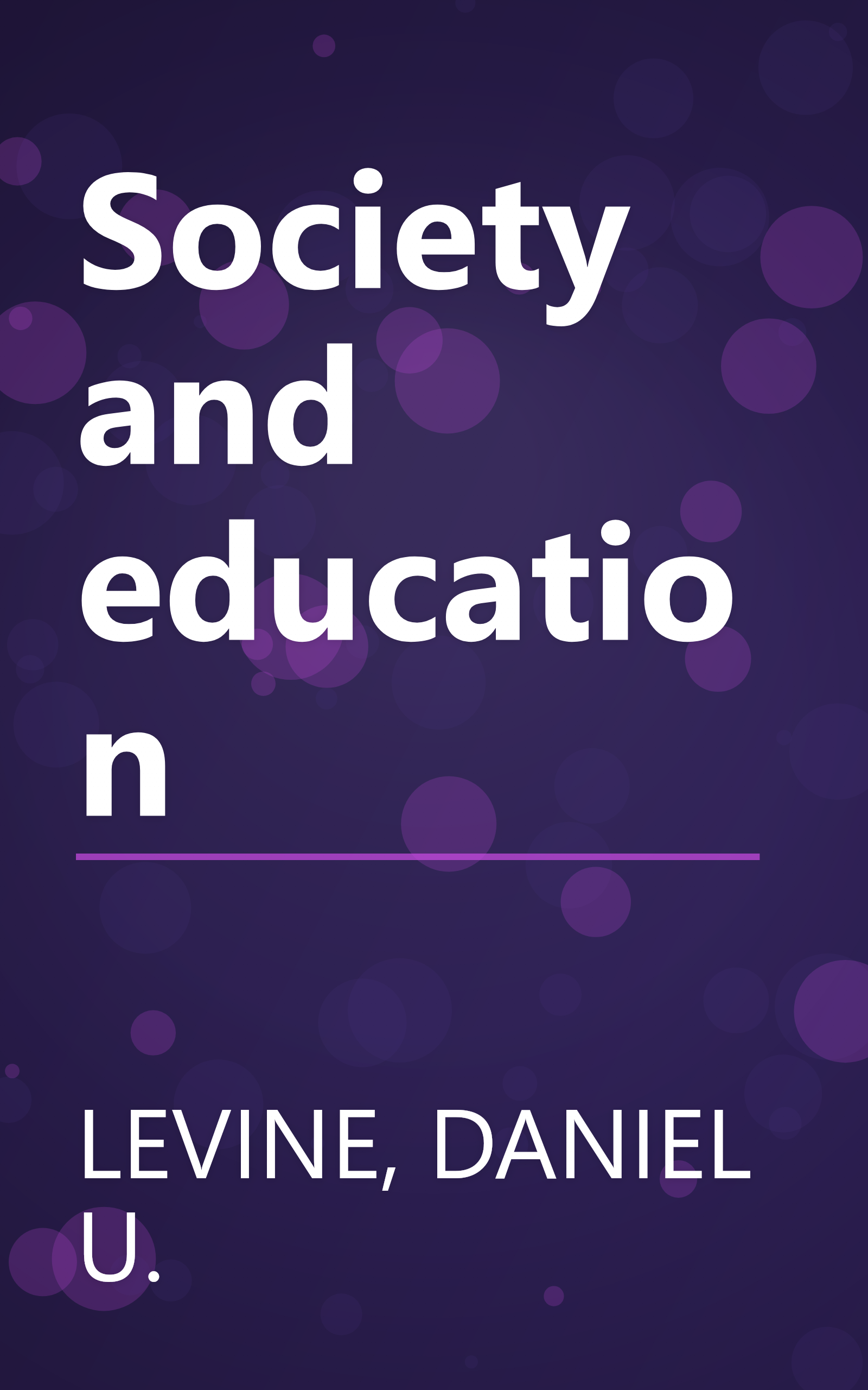 Society and education book cover
