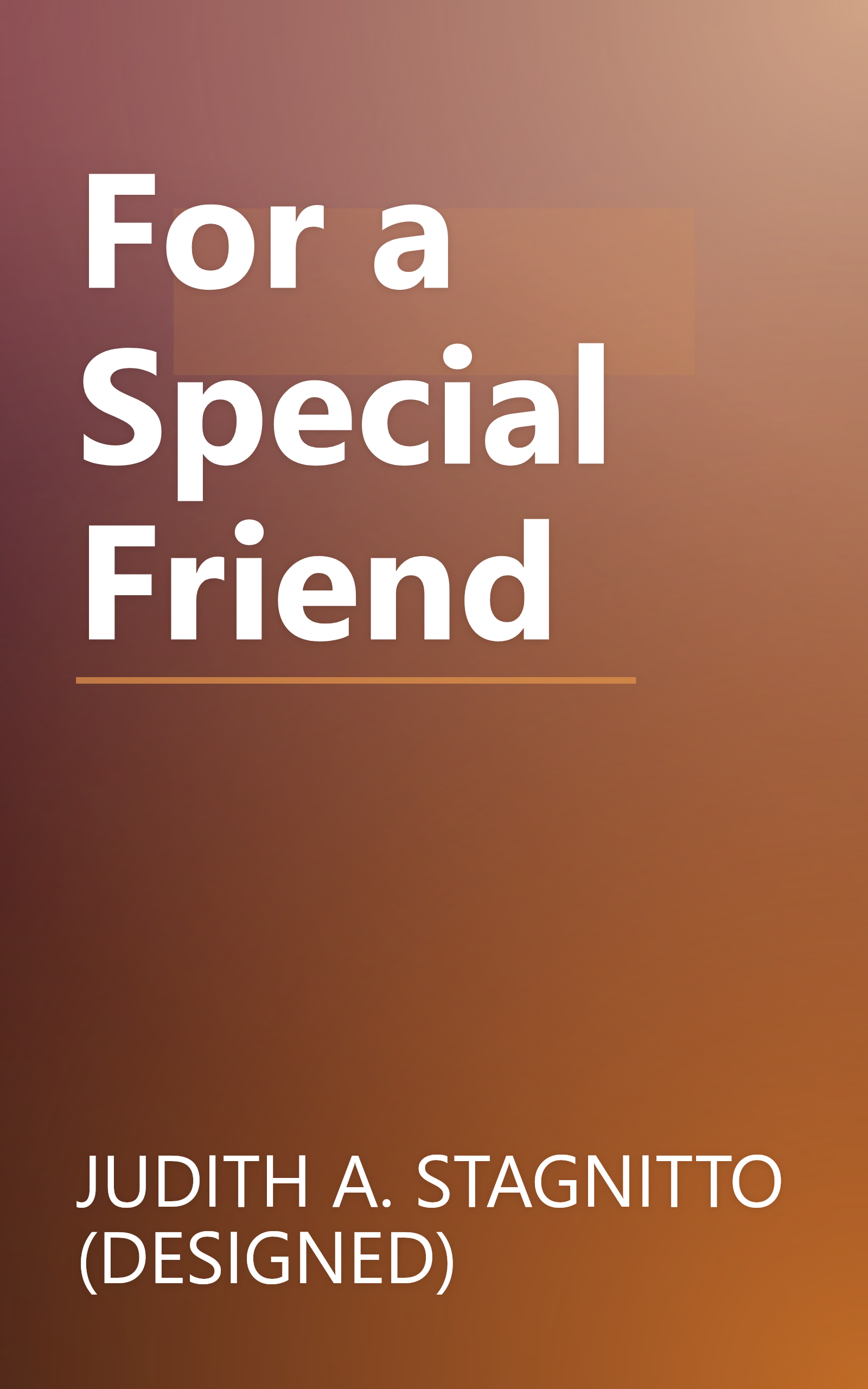 For a Special Friend book cover