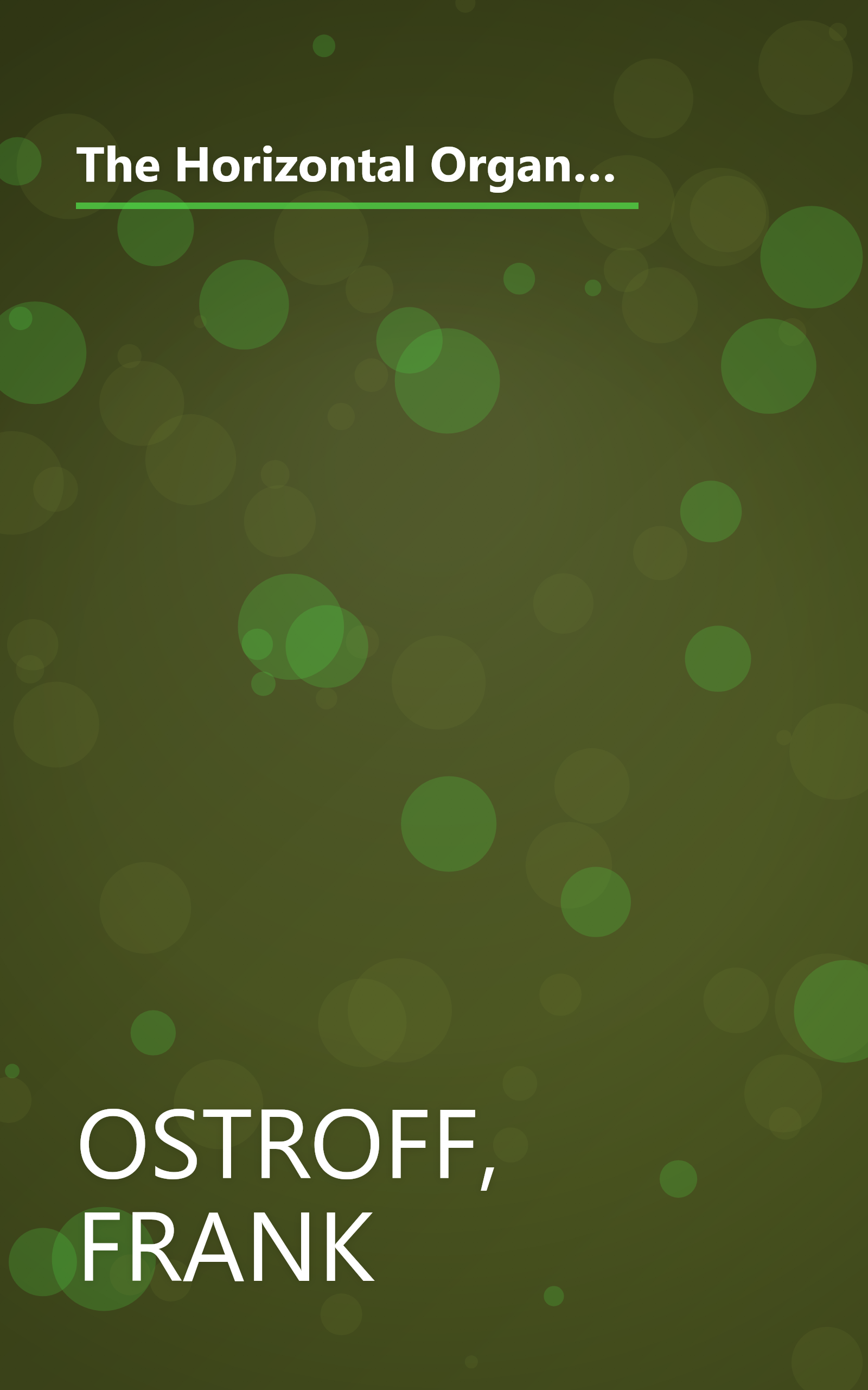 The Horizontal Organization : What the Organization of the Future Actually Looks Like and How it Delivers Value to Customers book cover