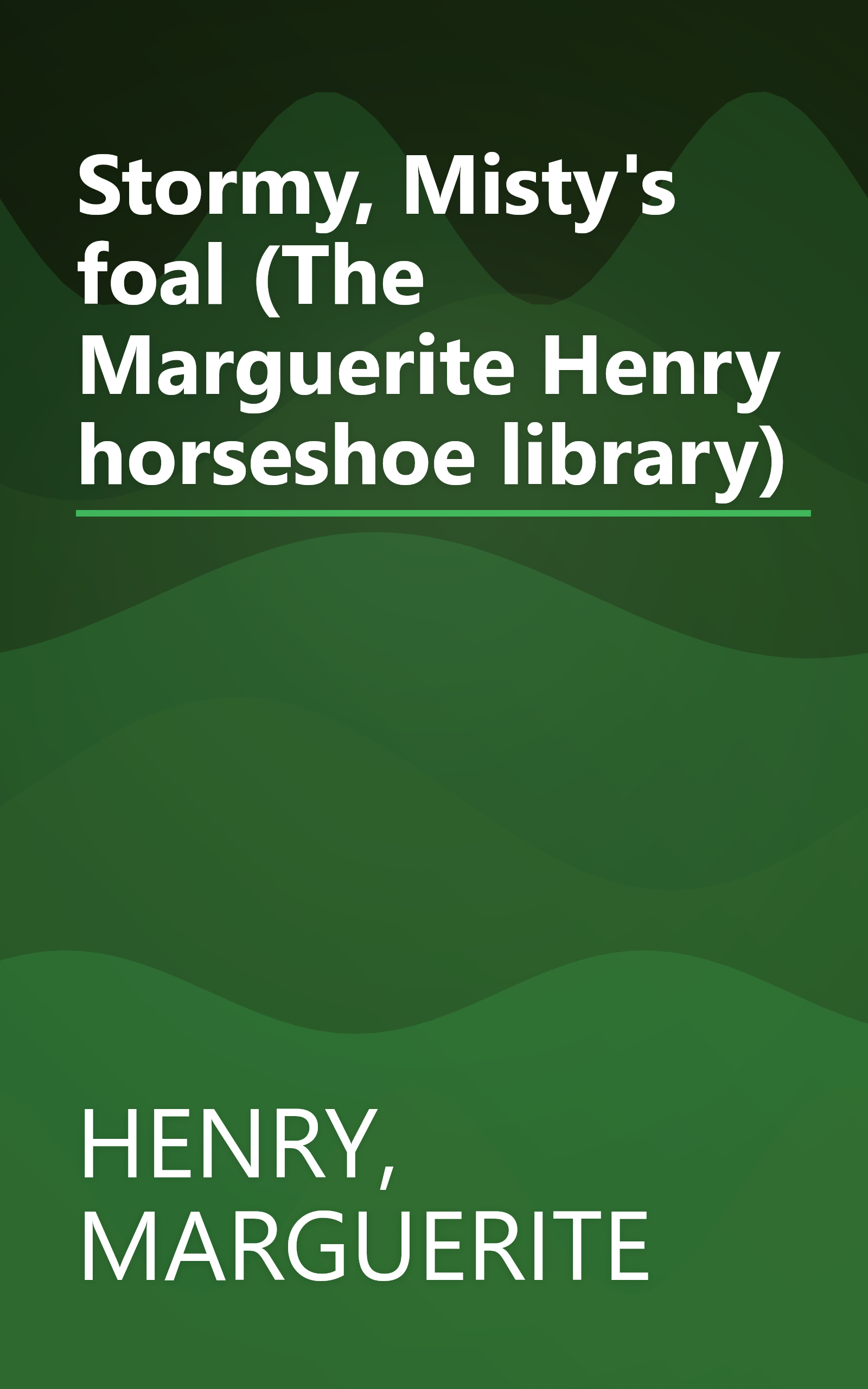 Stormy, Misty's foal (The Marguerite Henry horseshoe library) book cover
