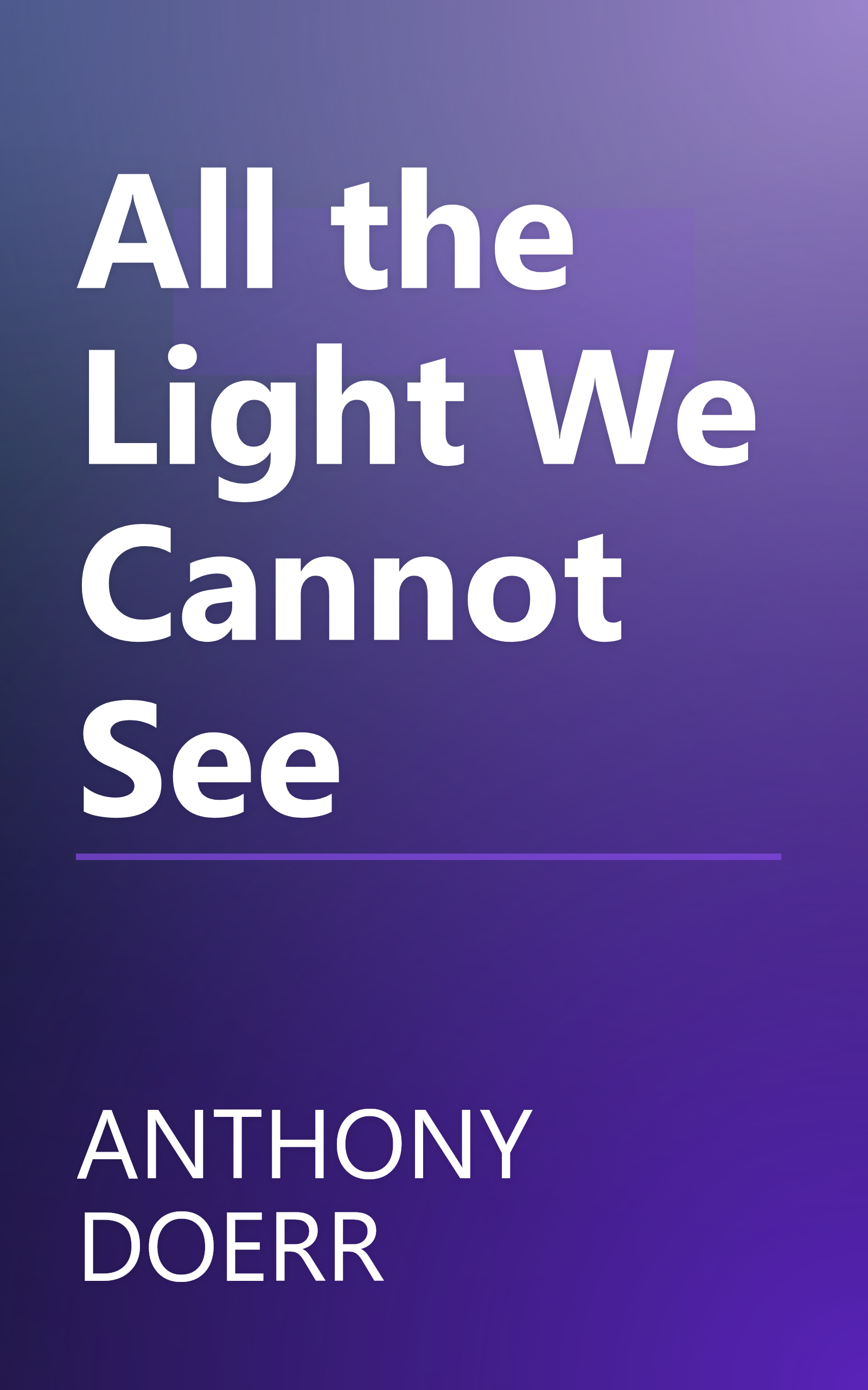 All the Light We Cannot See book cover