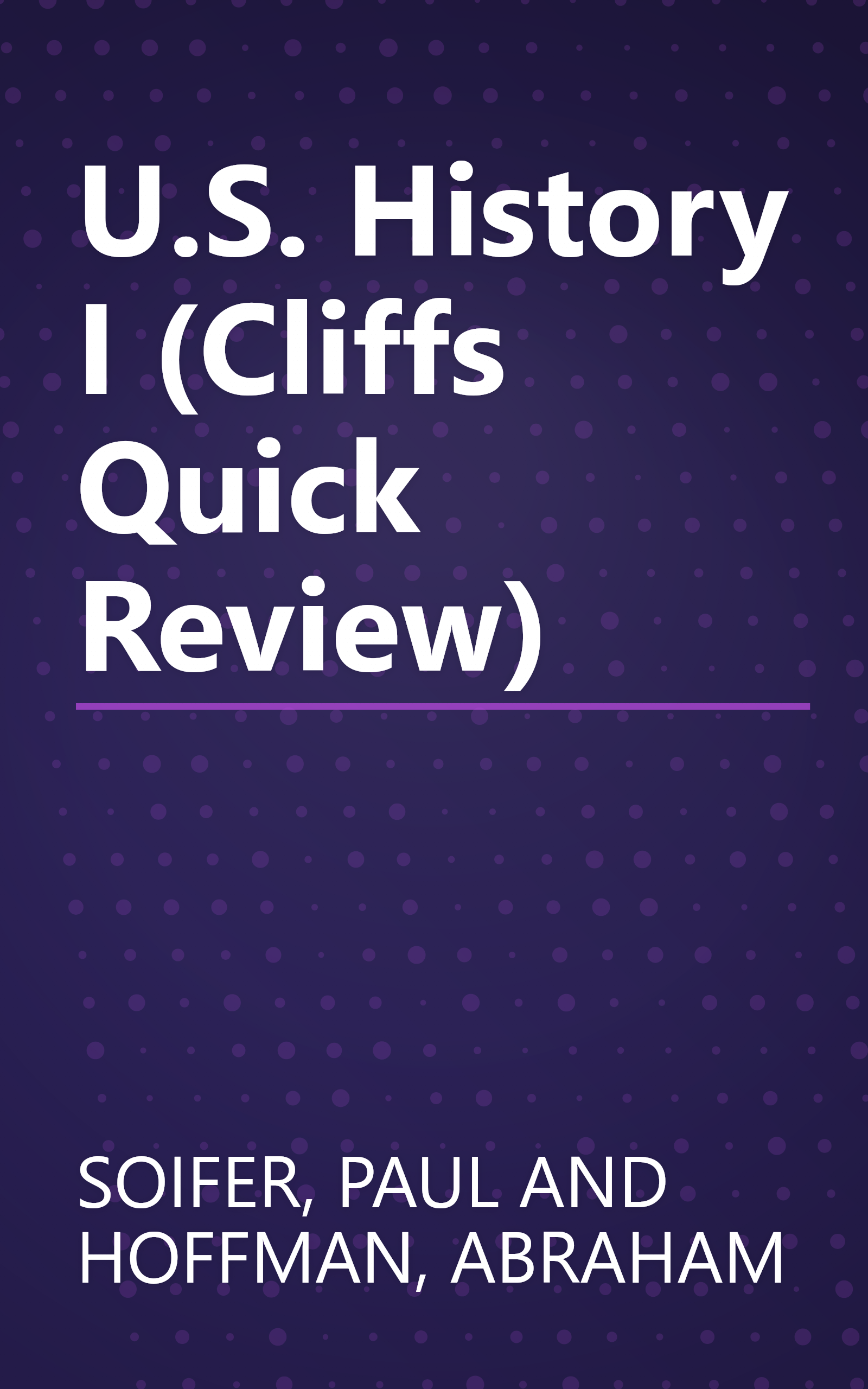 U.S. History I (Cliffs Quick Review) book cover