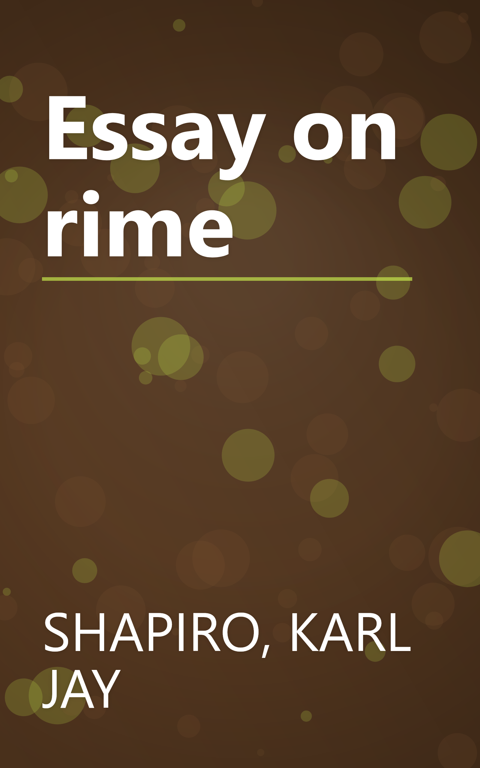 Essay on rime book cover