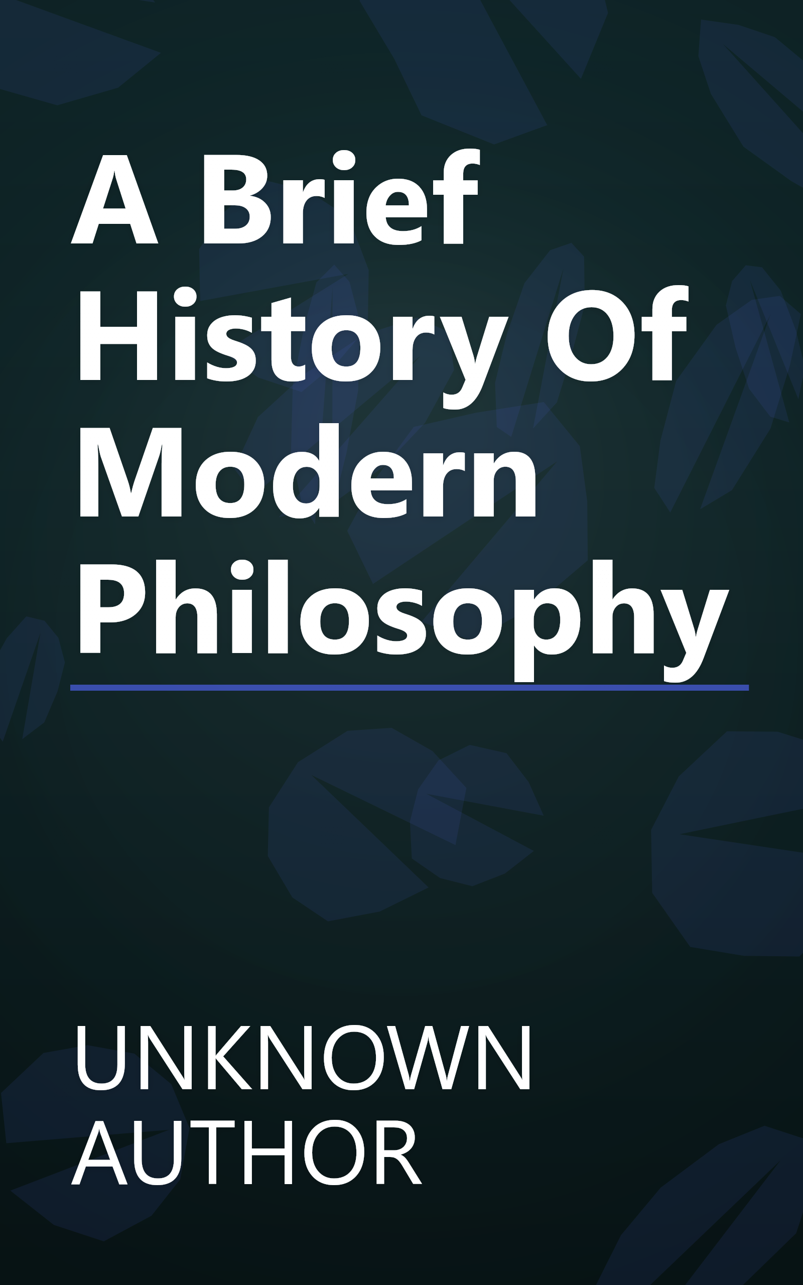 A Brief History Of Modern Philosophy book cover