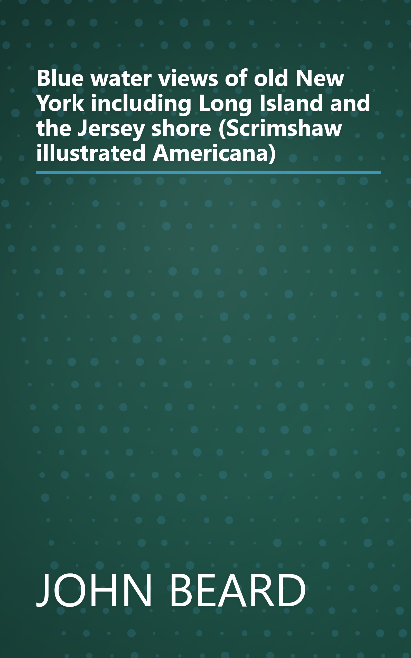 Blue water views of old New York including Long Island and the Jersey shore (Scrimshaw illustrated Americana) book cover