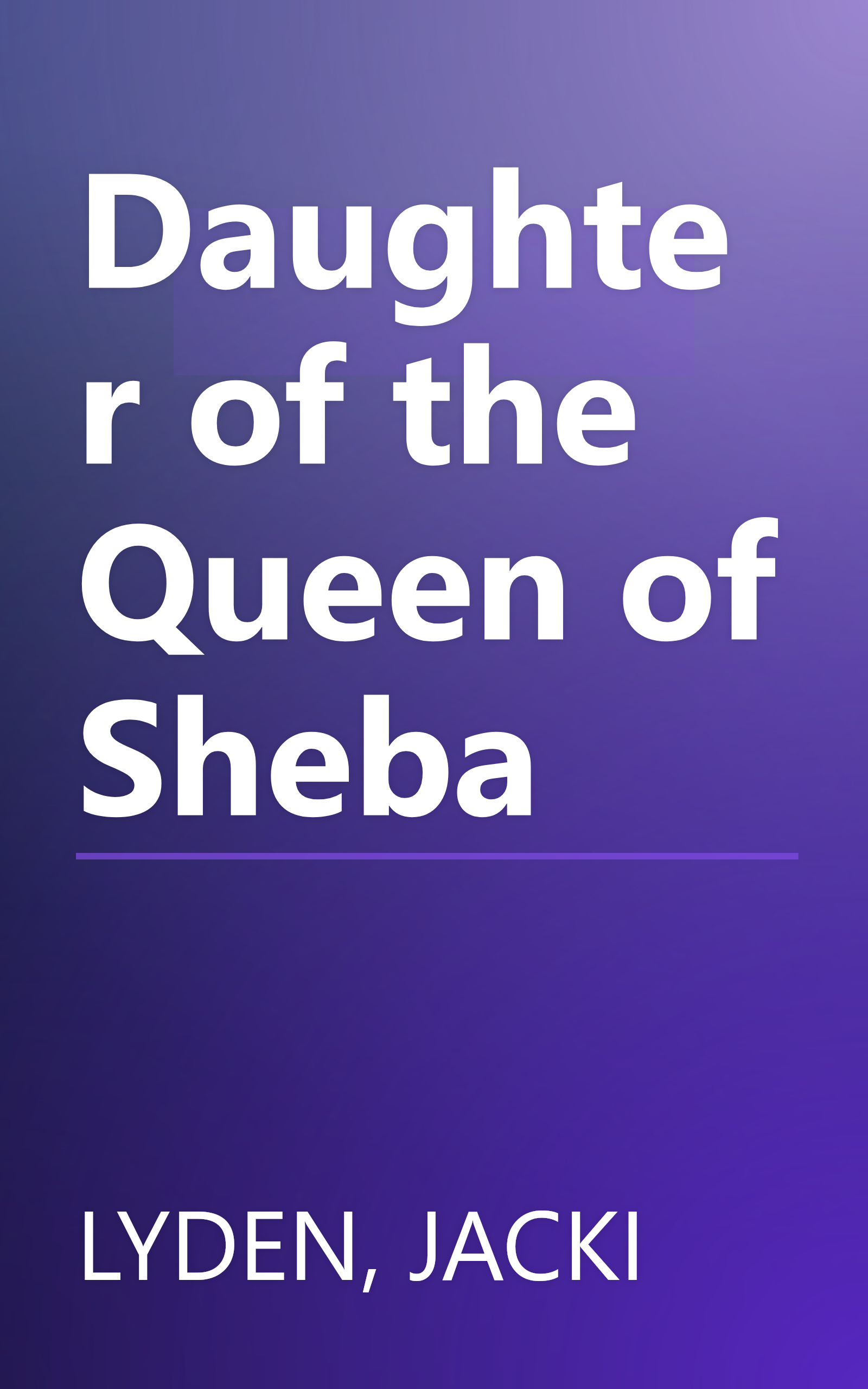 Daughter of the Queen of Sheba book cover