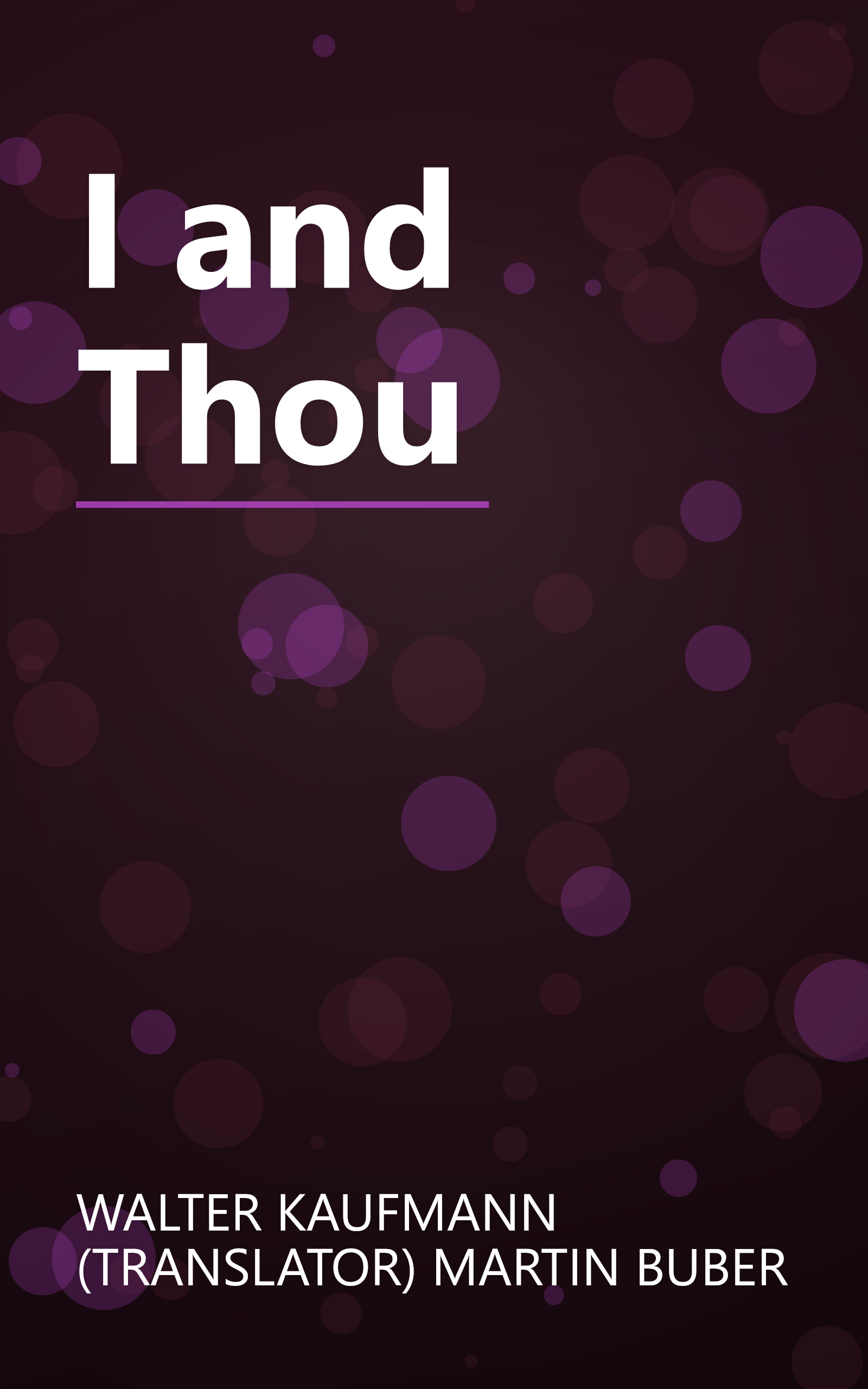 I and Thou book cover
