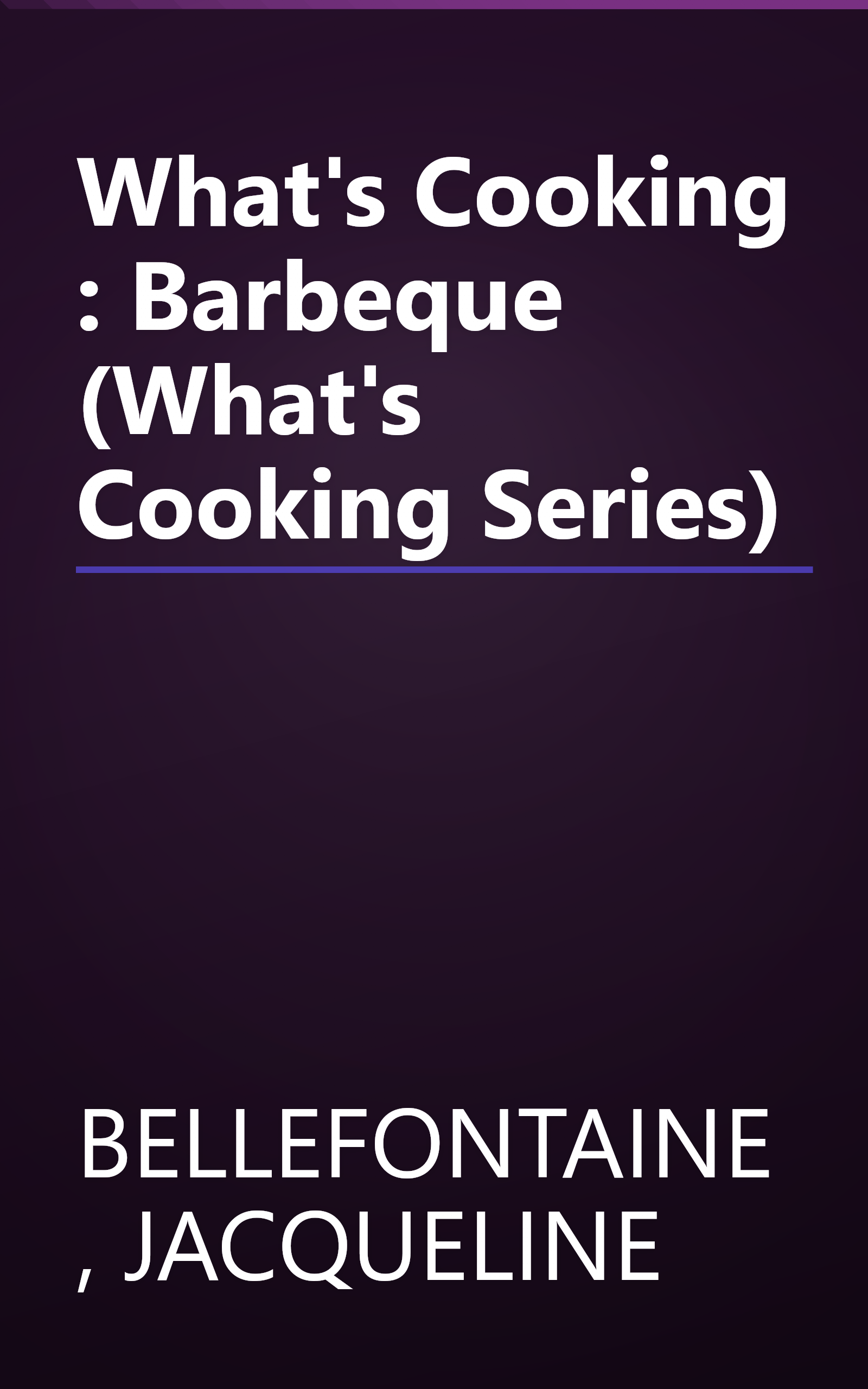 What's Cooking : Barbeque (What's Cooking Series) book cover