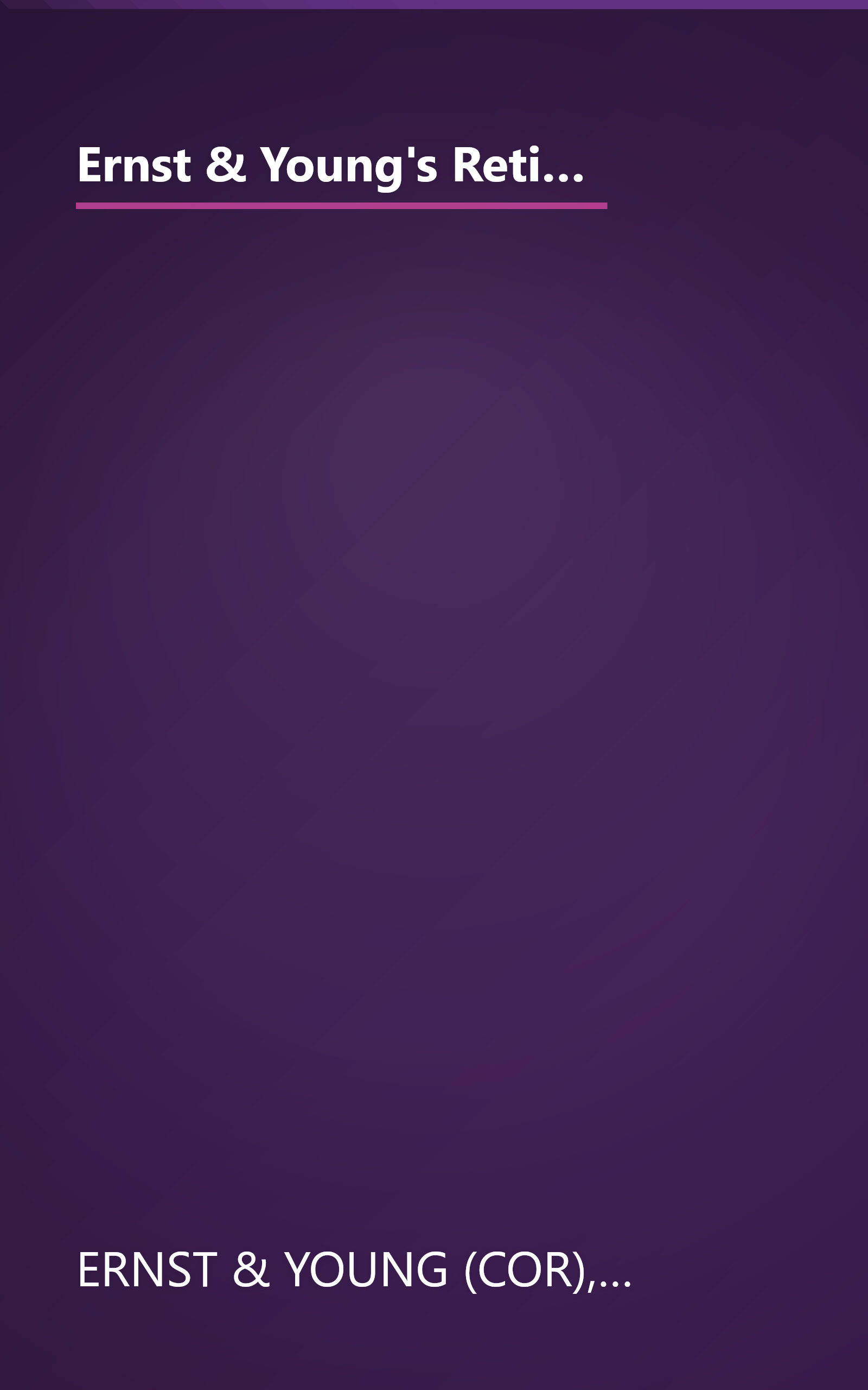 Ernst & Young's Retirement Planning Guide: Take Care of Your Finances Now...And They'll Take Care of You Later (ERNST AND YOUNG'S RETIREMENT PLANNING GUIDE) book cover