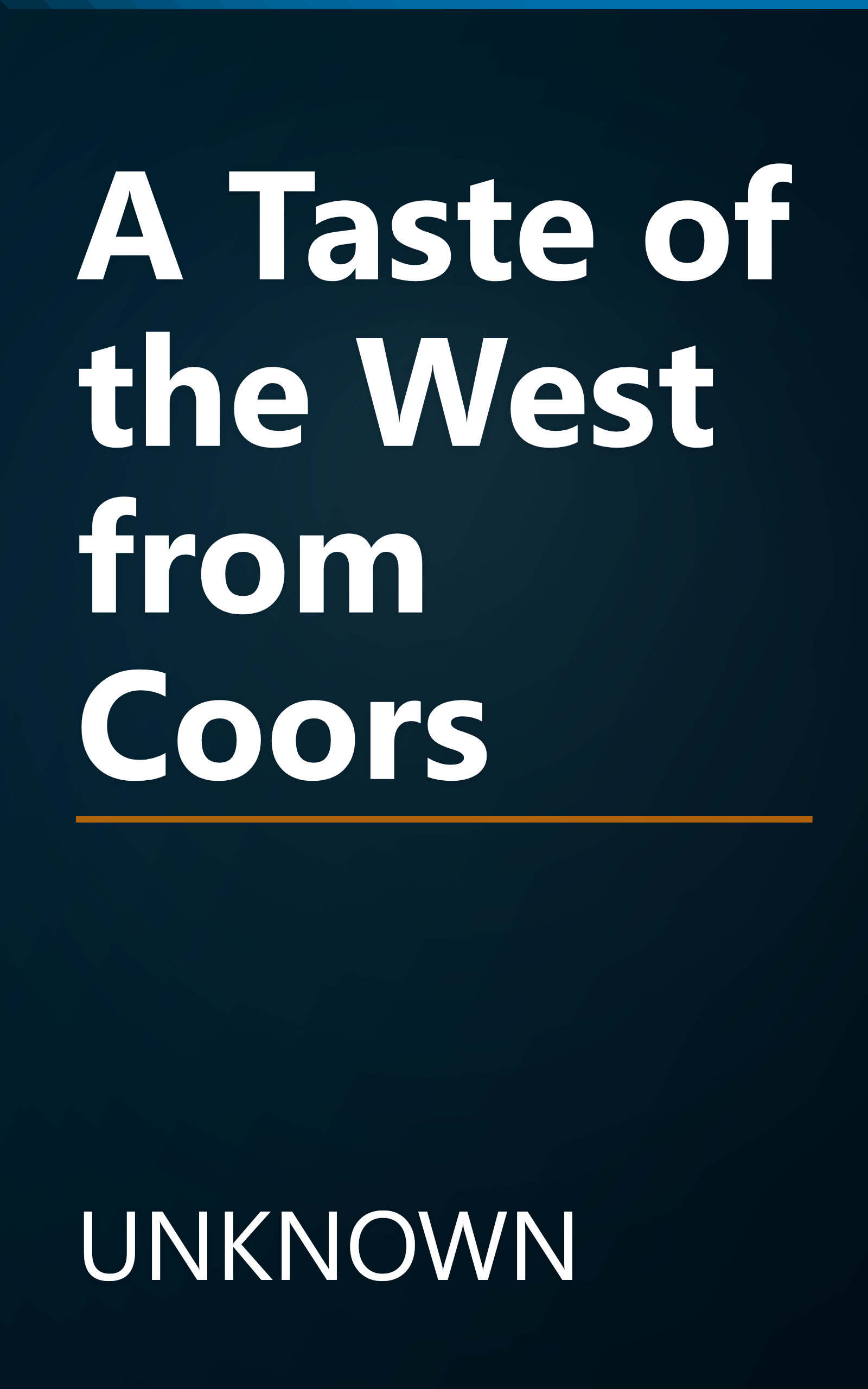 A Taste of the West from Coors book cover