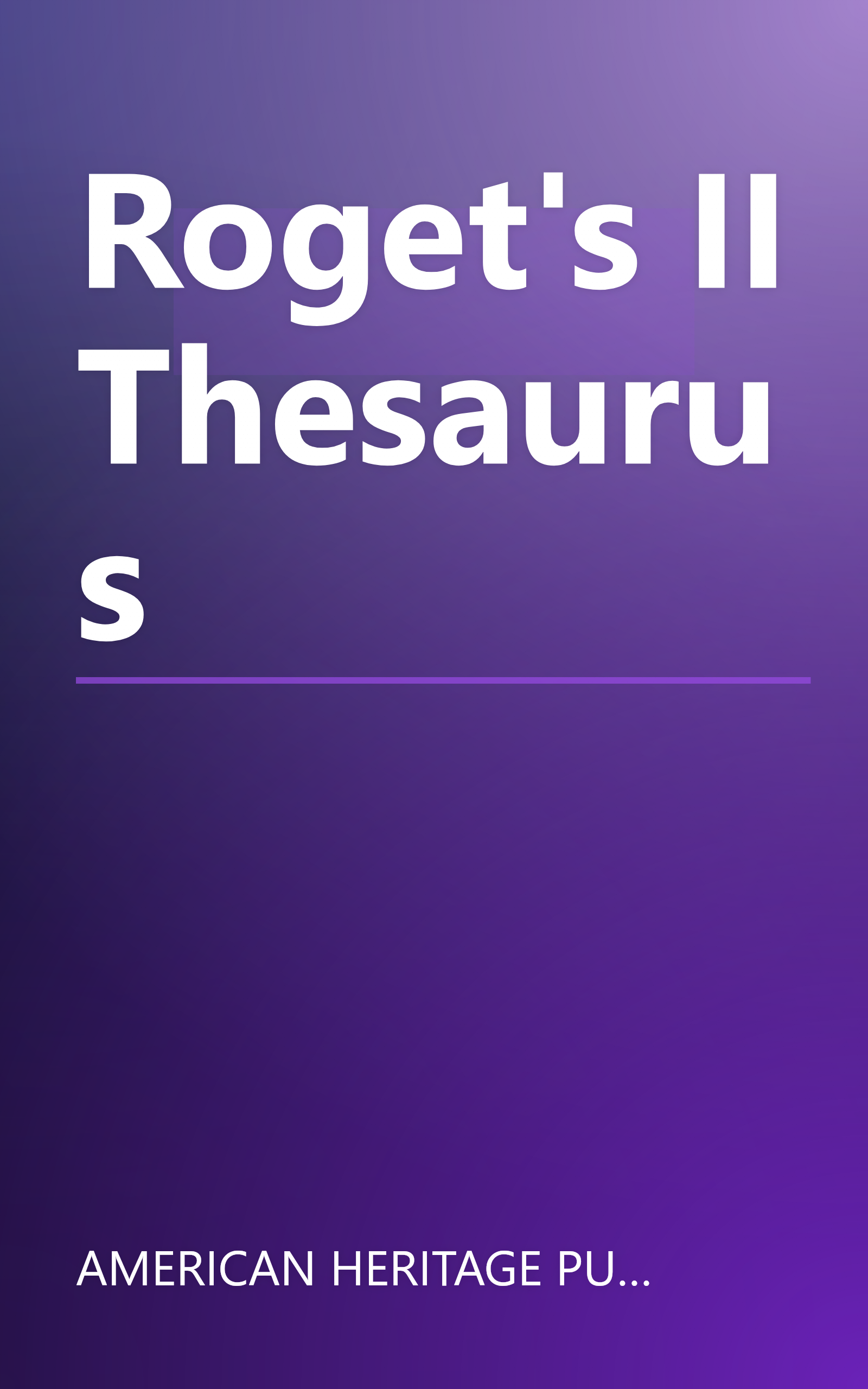 Roget's II Thesaurus book cover