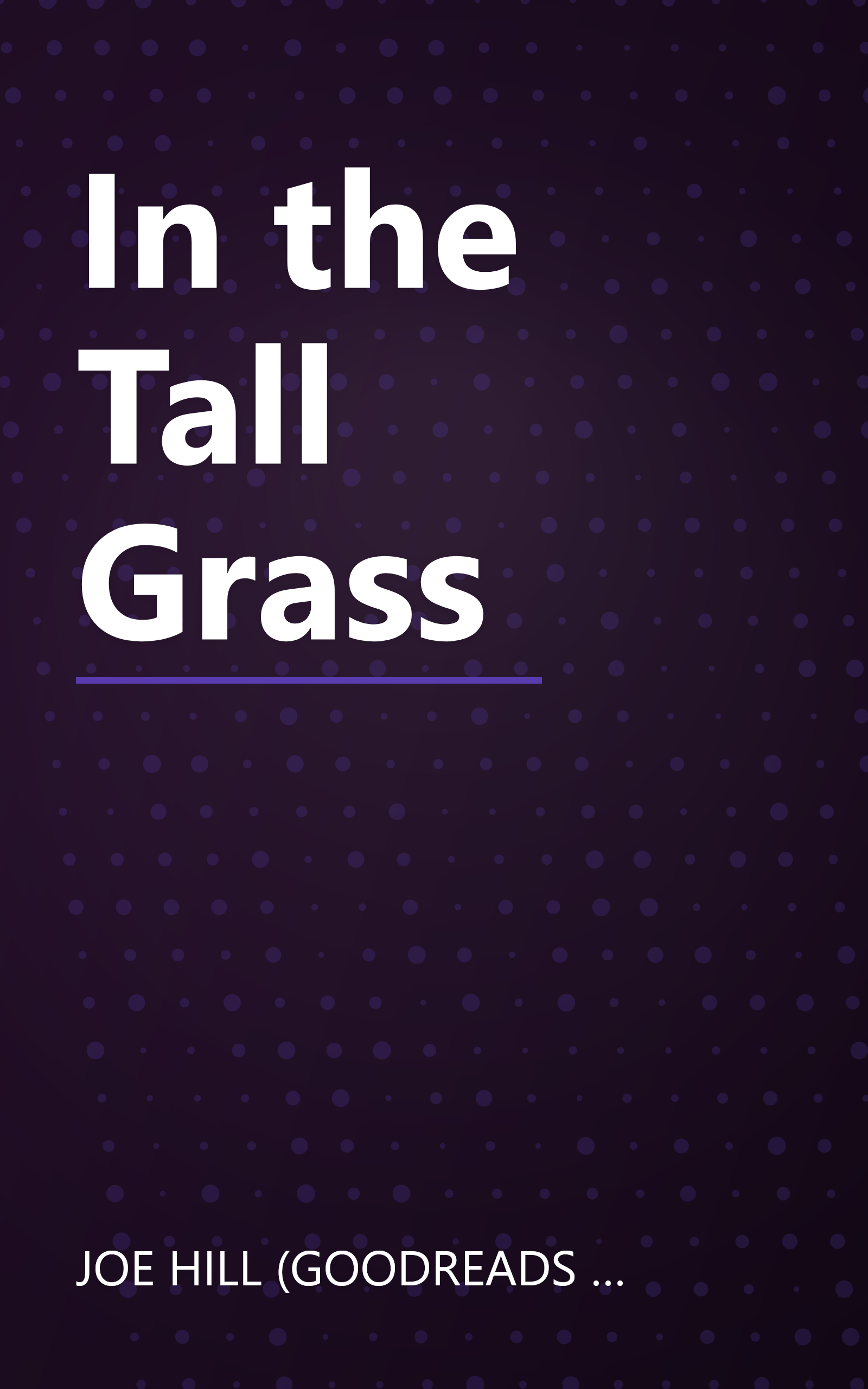 In the Tall Grass book cover