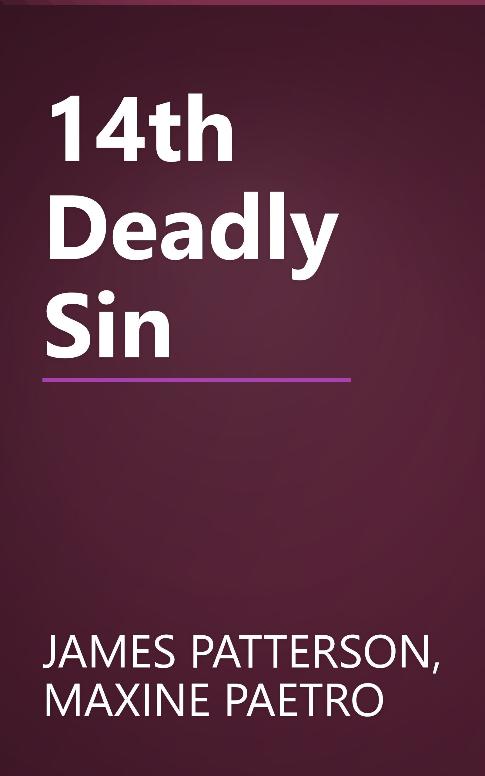 14th Deadly Sin book cover