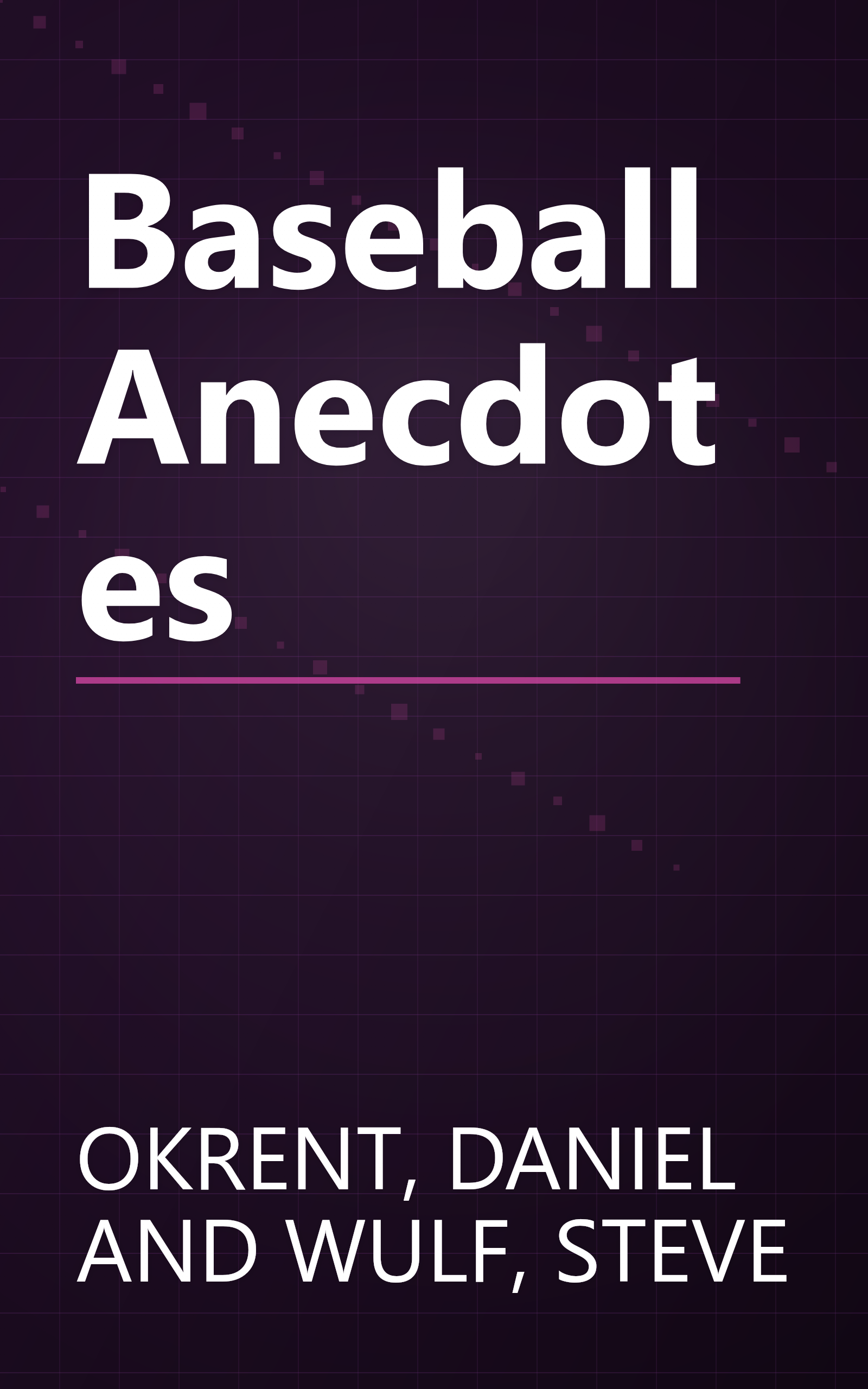 Baseball Anecdotes book cover